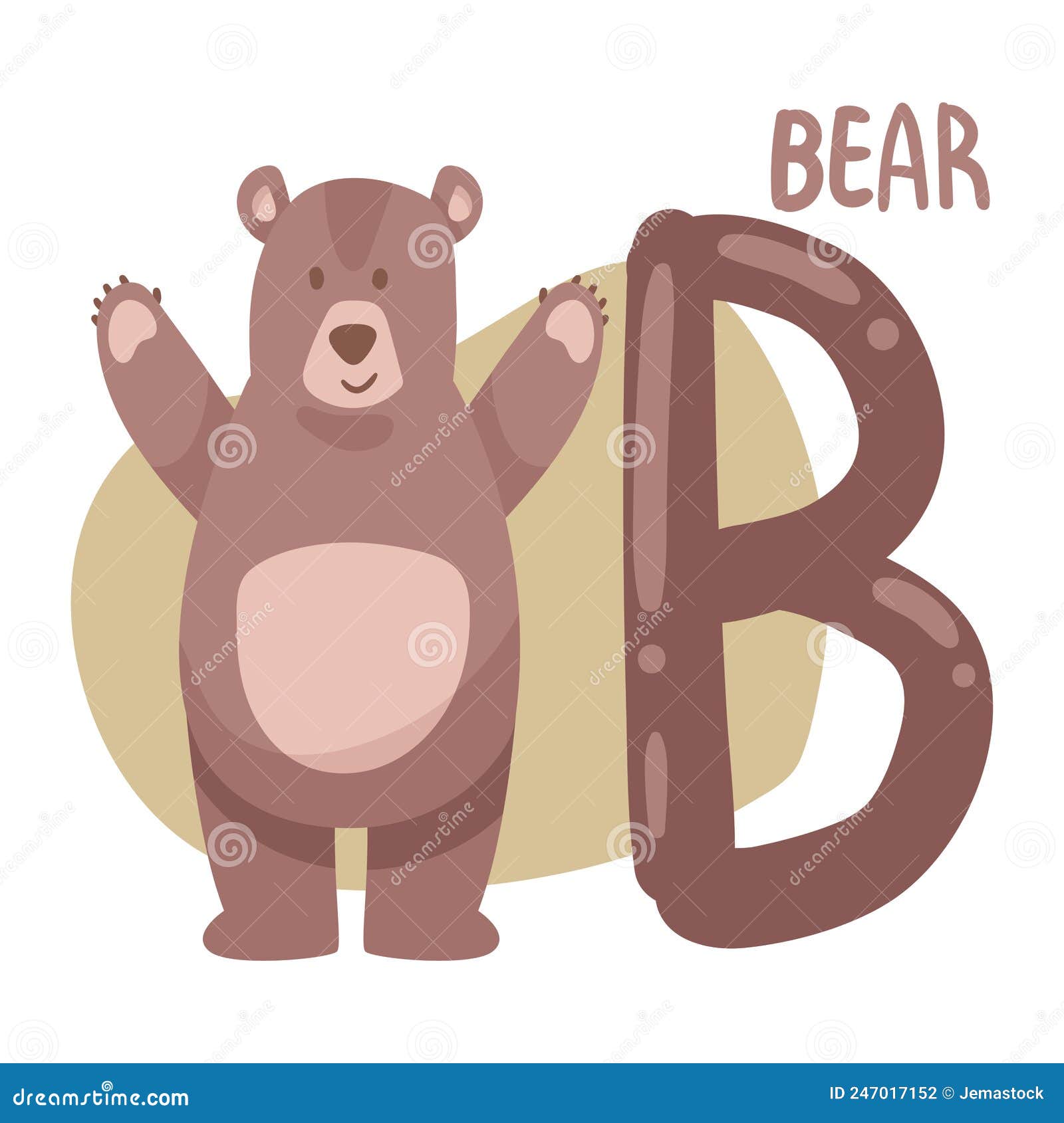 Bear and b letter stock vector. Illustration of vector - 247017152