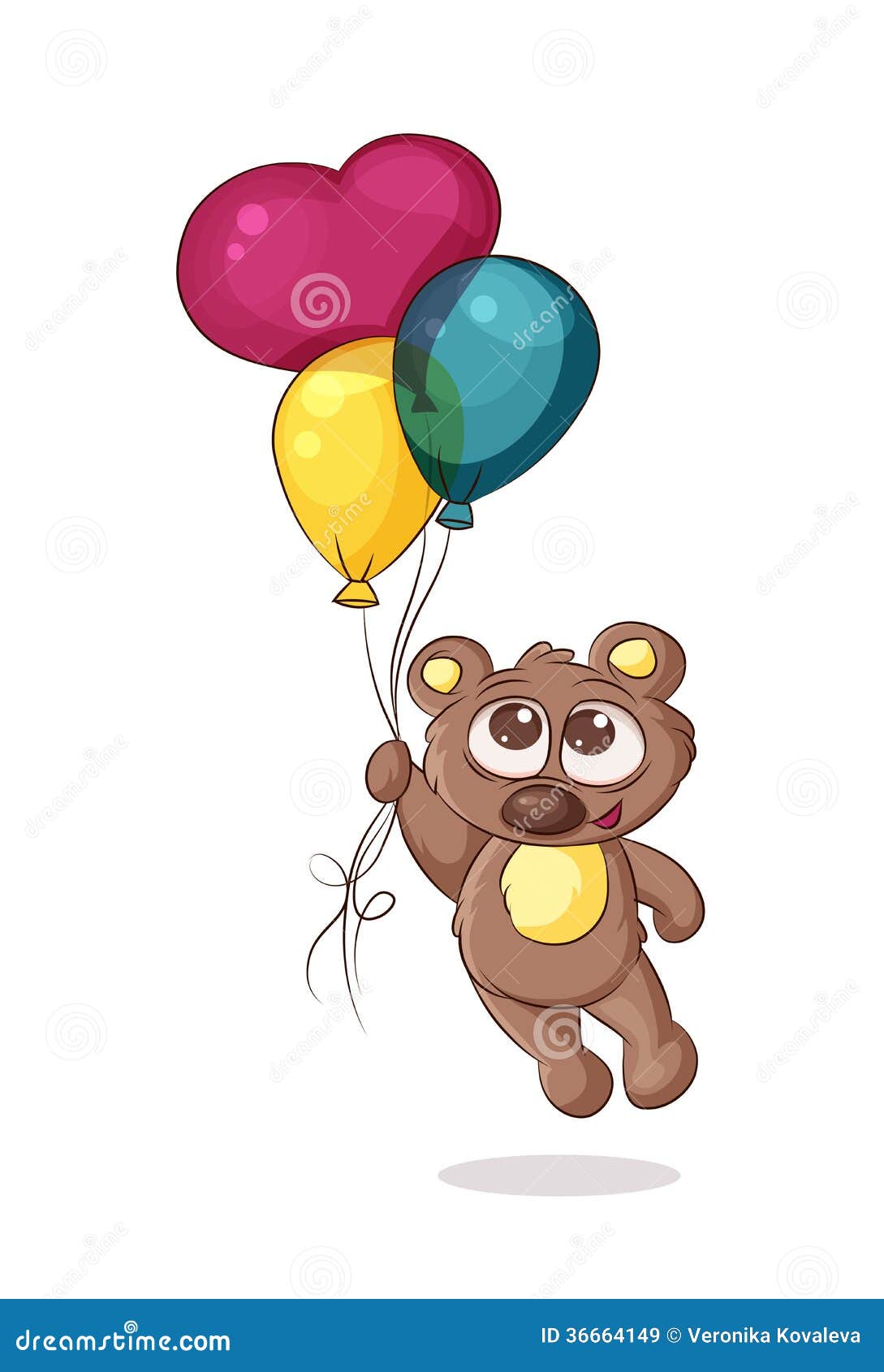 Bear with balloons stock vector. Illustration of illustrations - 36664149