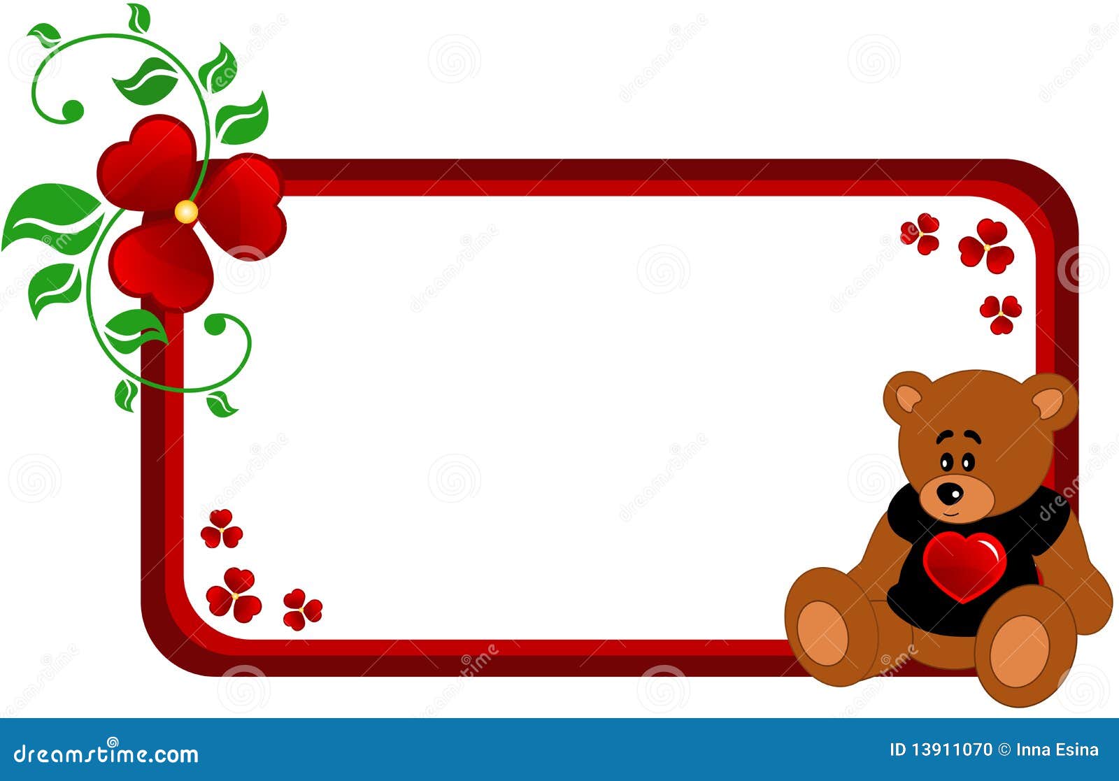 Bear banner stock vector. Illustration of floral, love - 13911070