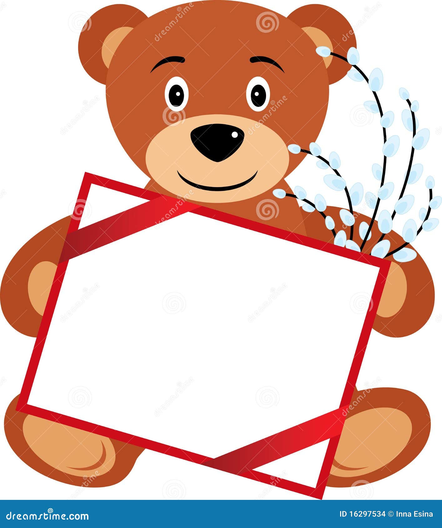 Bear banner stock vector. Illustration of abloom, wildlife - 16297534