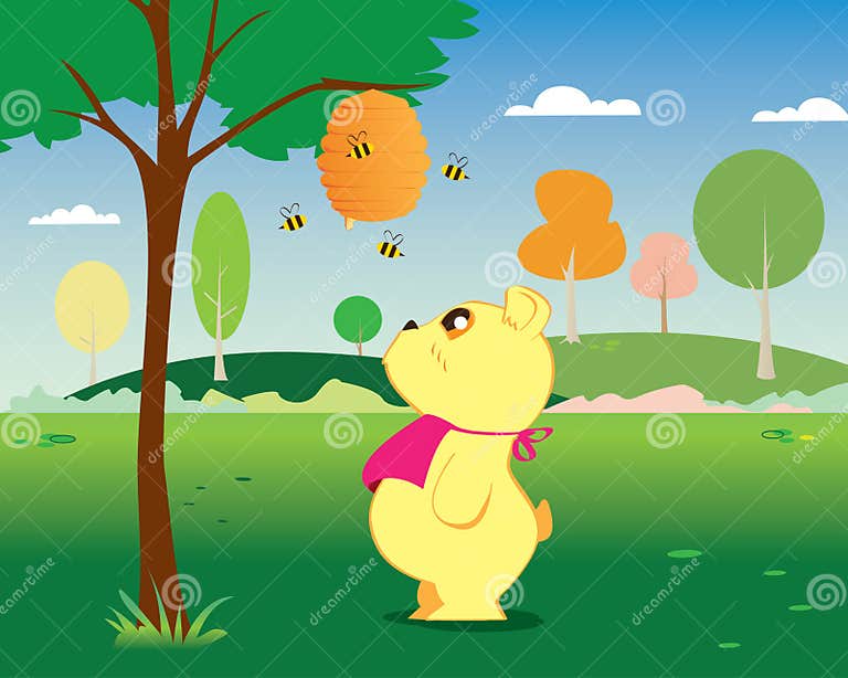 Bear and beehive stock vector. Illustration of beehive - 7999348