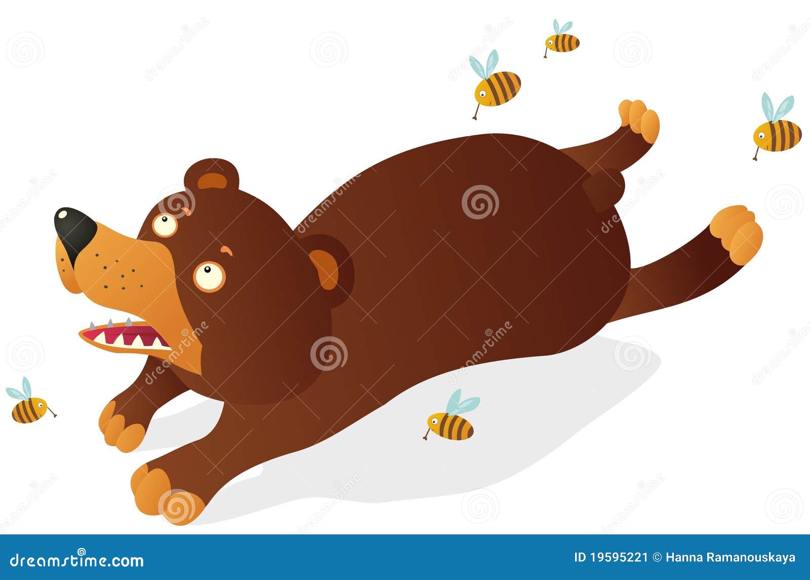 Bear with bees stock vector. Illustration of beast, insect - 19595221