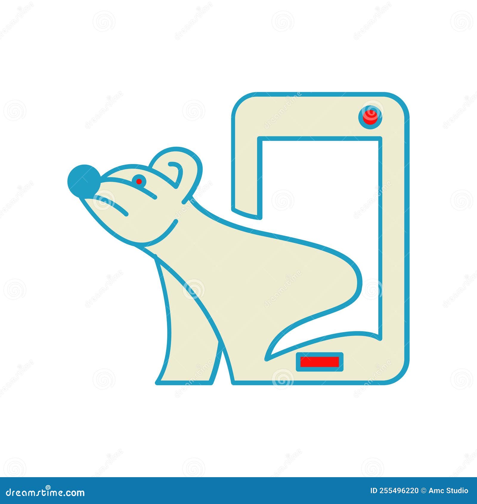 Bear with Best Mobile Phone Logo Design Template. Stock Vector ...