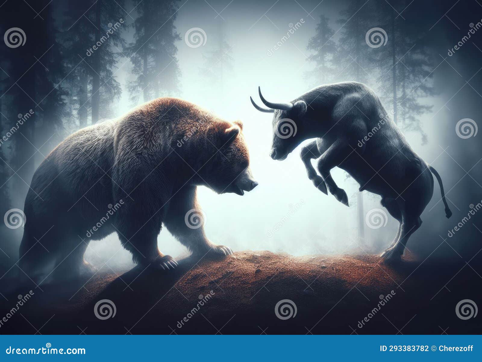 Bear and Bull Markets Confrontation Stock Photo - Image of currency ...