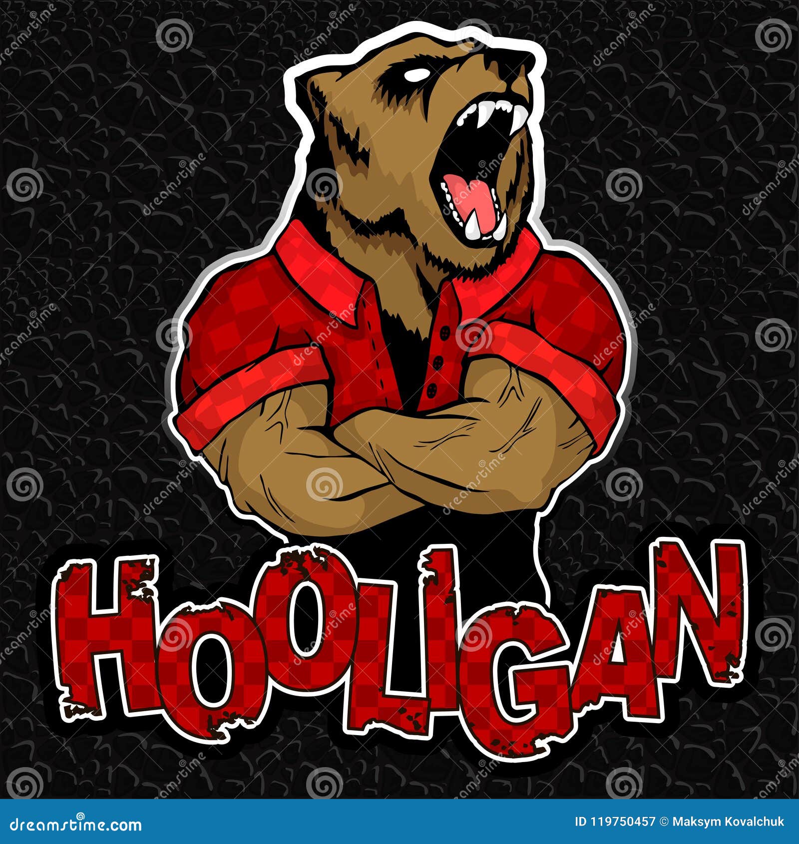 A Bear-bully on the Texture of the Skin. Stock Vector - Illustration of ...