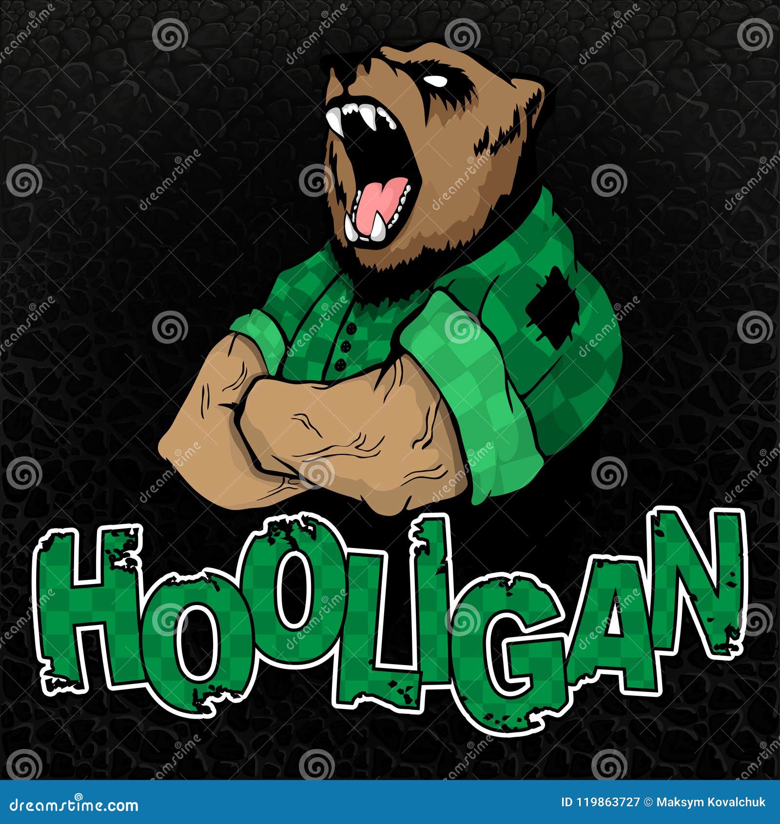 A Bear-bully on the Texture of the Skin. Stock Vector - Illustration of ...