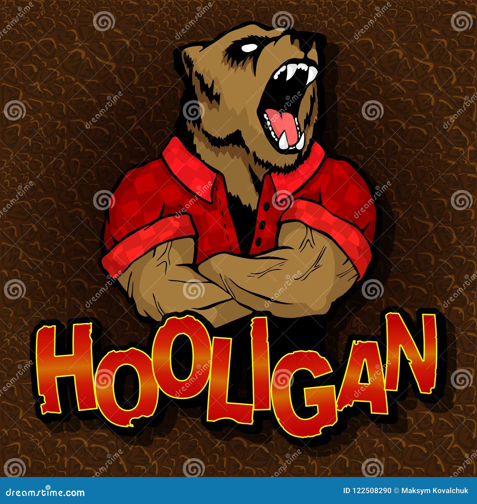 A Bear-bully on the Texture of the Skin. Stock Vector - Illustration of ...