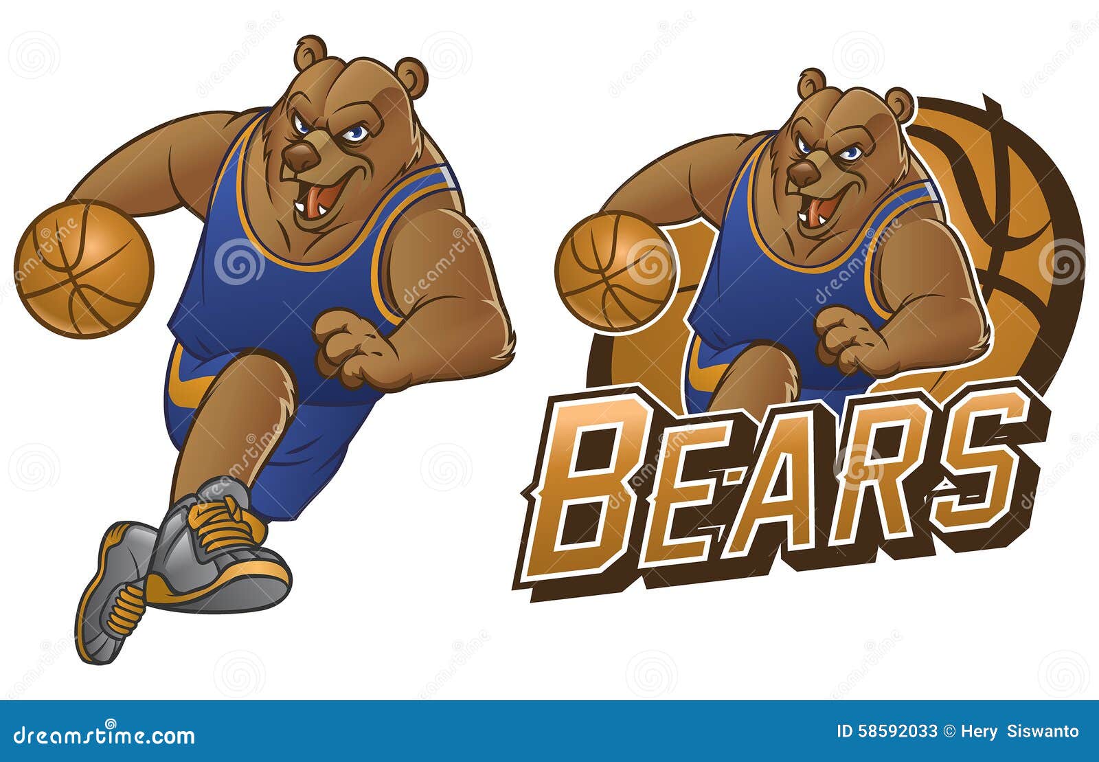 Bear Basketball Player Mascot Logo Design Vector Illustration ...