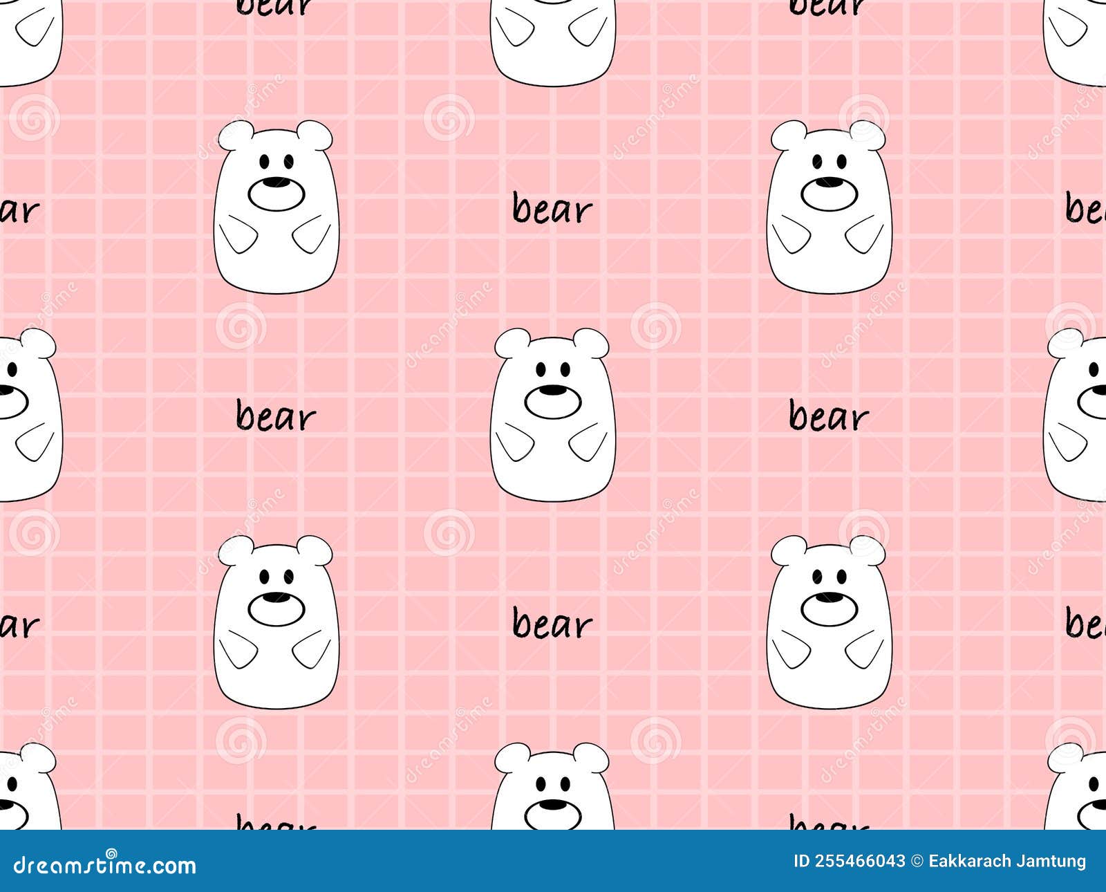 Bear Seamless Pattern on Pink Background Stock Illustration ...