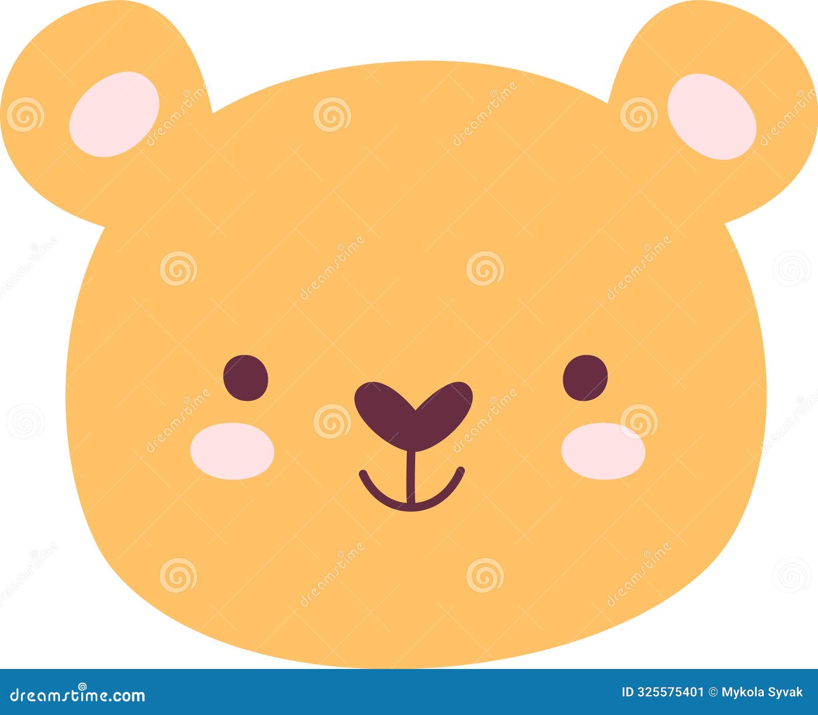 Bear Cartoon Face stock illustration. Illustration of happy - 325575401