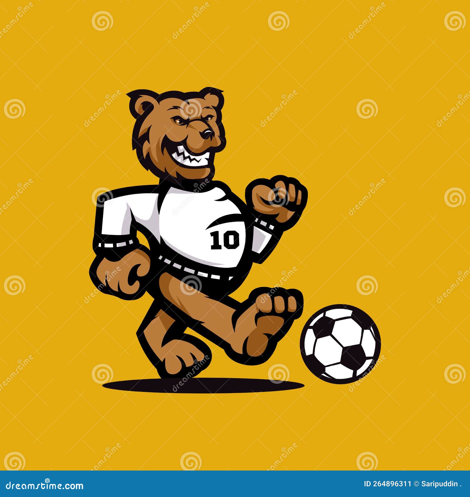 Bear soccer stock vector. Illustration of character - 264896311