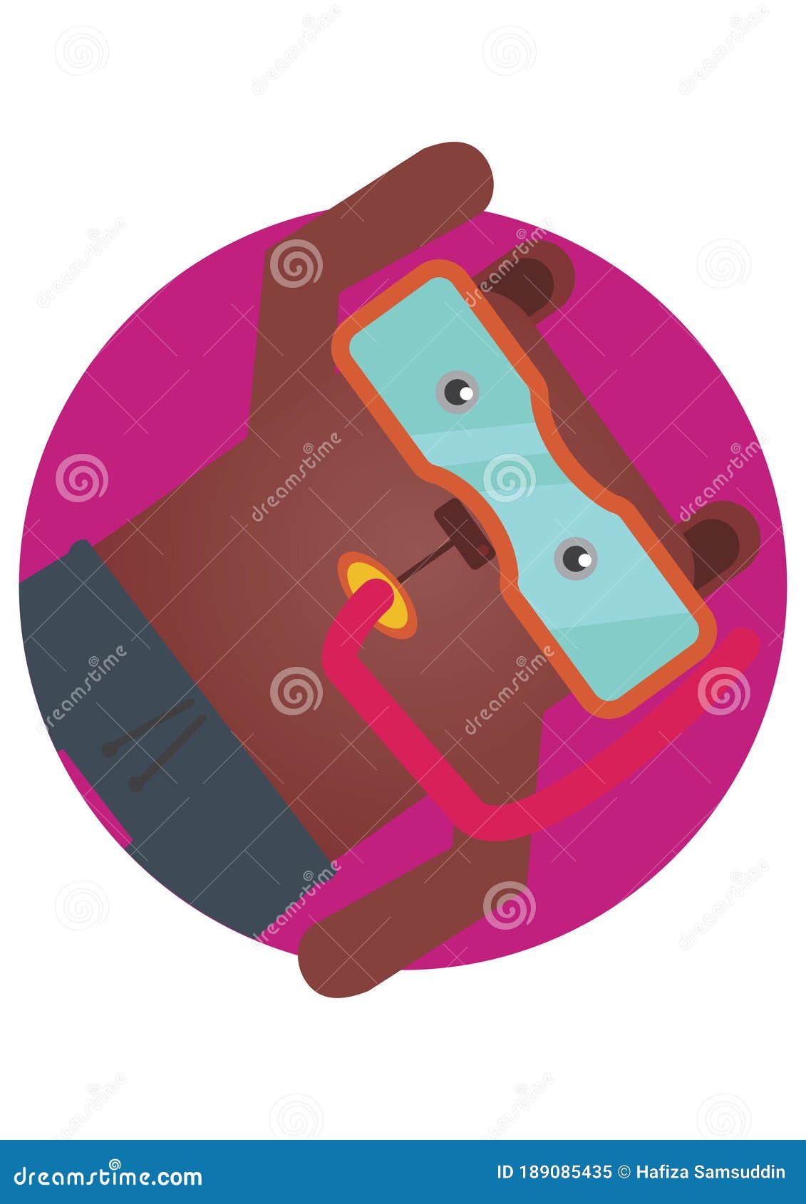 Cartoon Snorkeling Hippo Seamless Pattern Vector Illustration ...