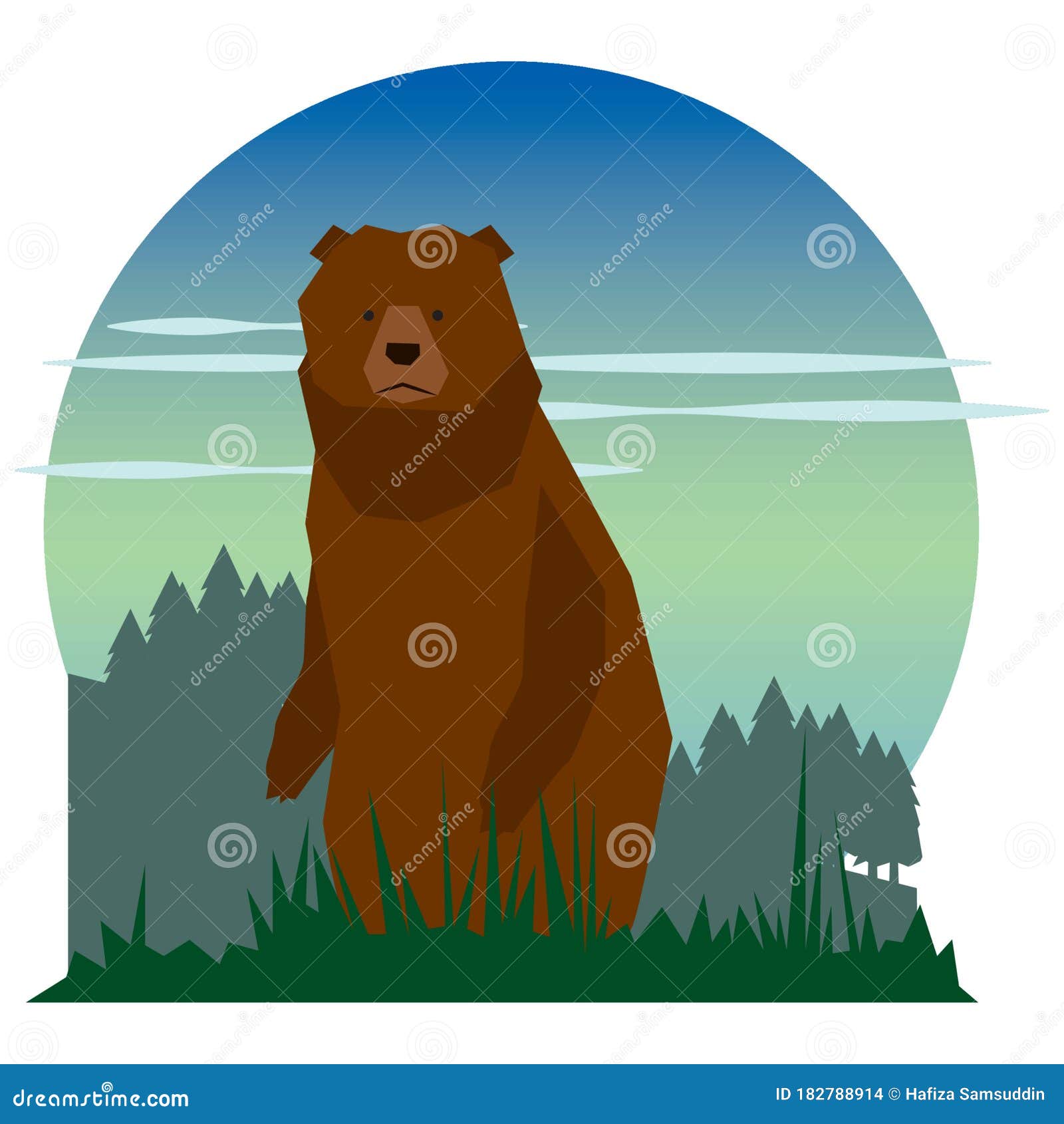 Bear cartoon standing stock vector. Illustration of wild - 182788914