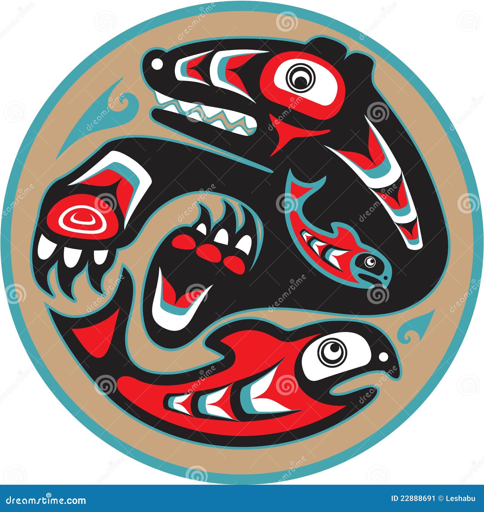 Haida Style Tattoo Pattern Royalty-Free Cartoon | CartoonDealer.com ...