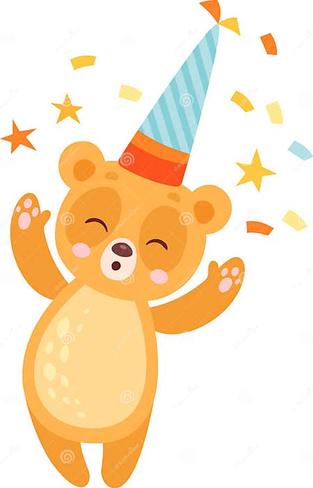 Bear Celebrating Birthday stock illustration. Illustration of happy ...