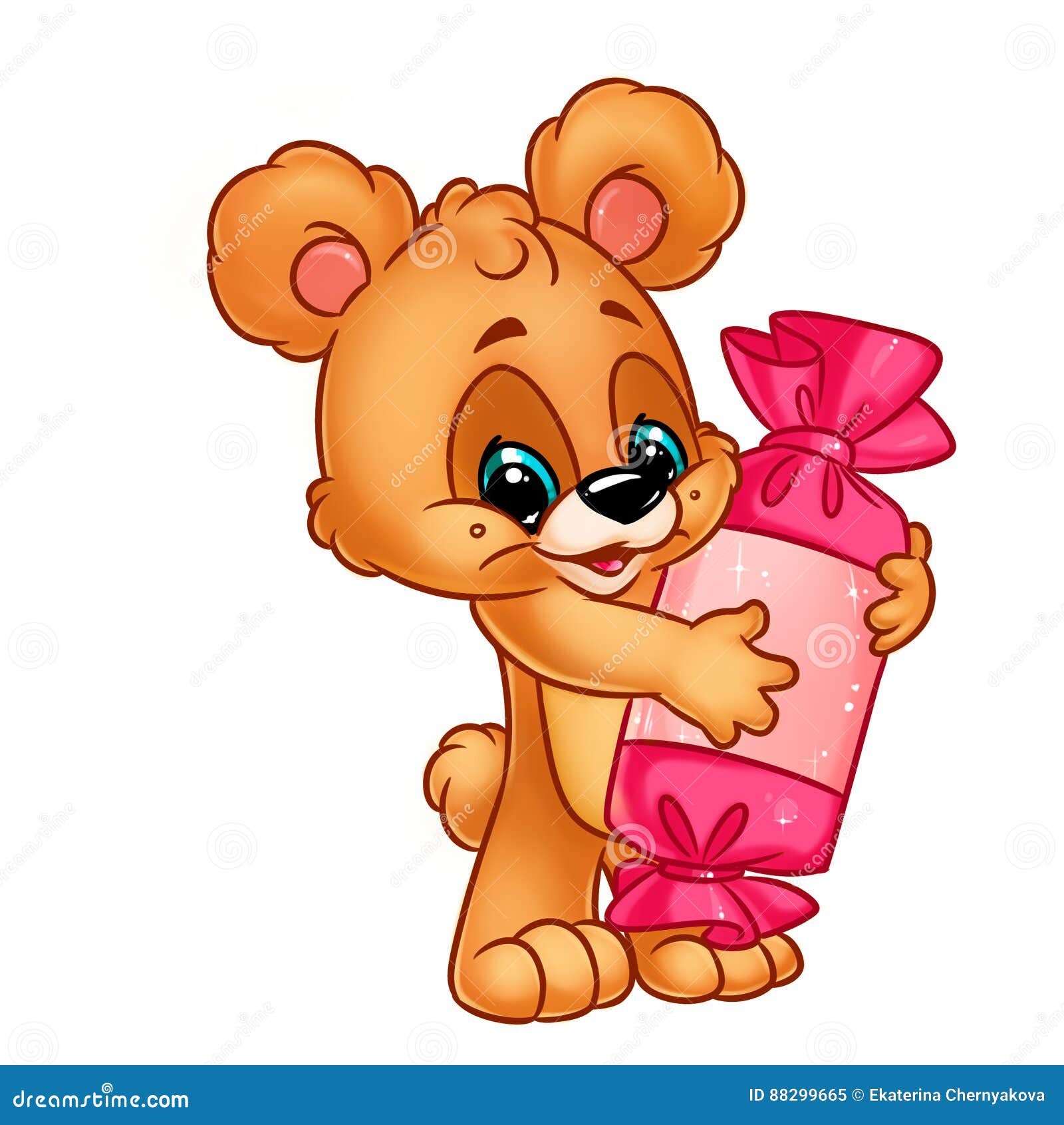 Bear Cheerful Candy Cartoon Illustrations Stock Illustration ...
