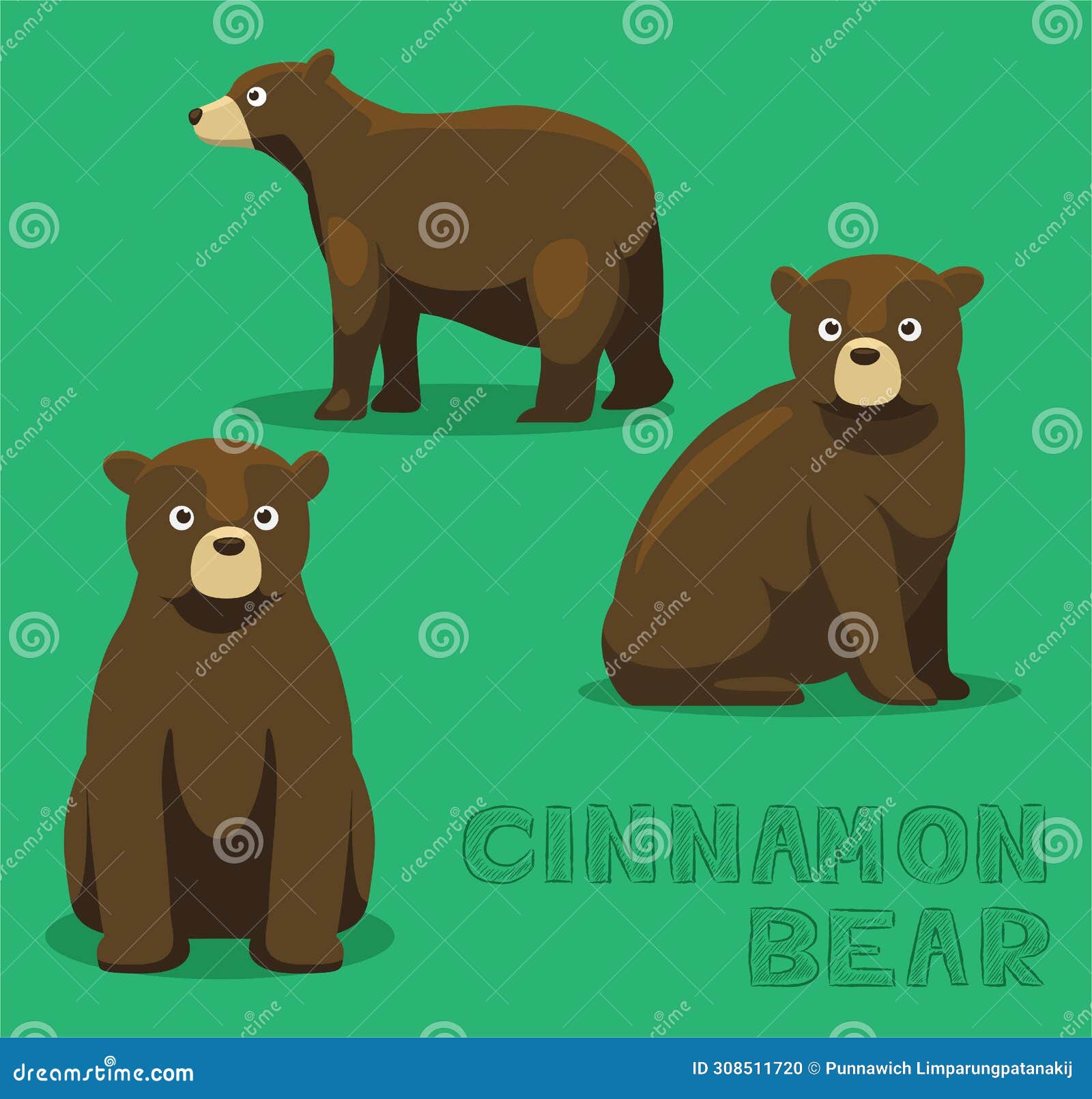 Bear Cinnamon Bear Cartoon Vector Illustration Stock Vector ...