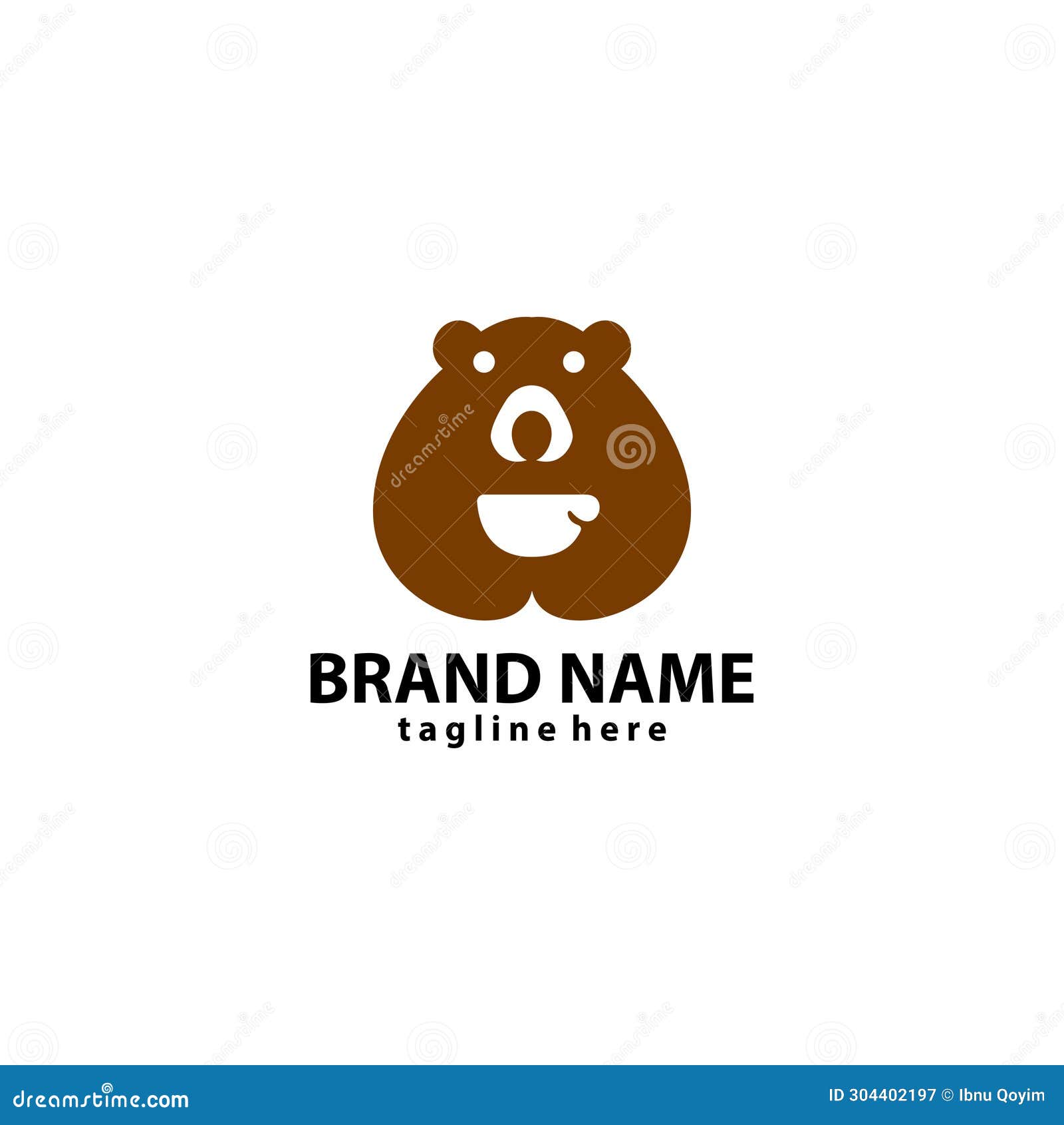 Bear Cup Coffee Logo Design Vector Illustration Stock Illustration ...