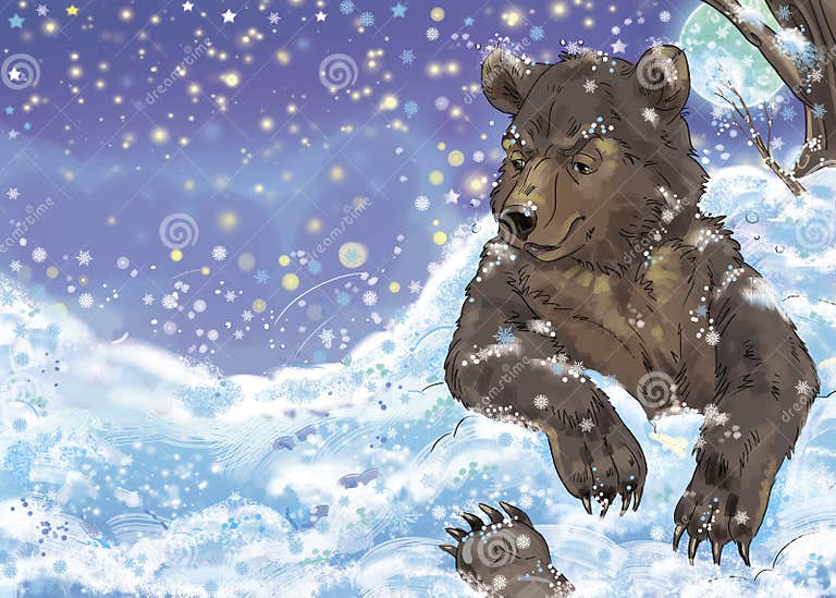 Bear stock illustration. Illustration of insomnia, outdoor - 74608439