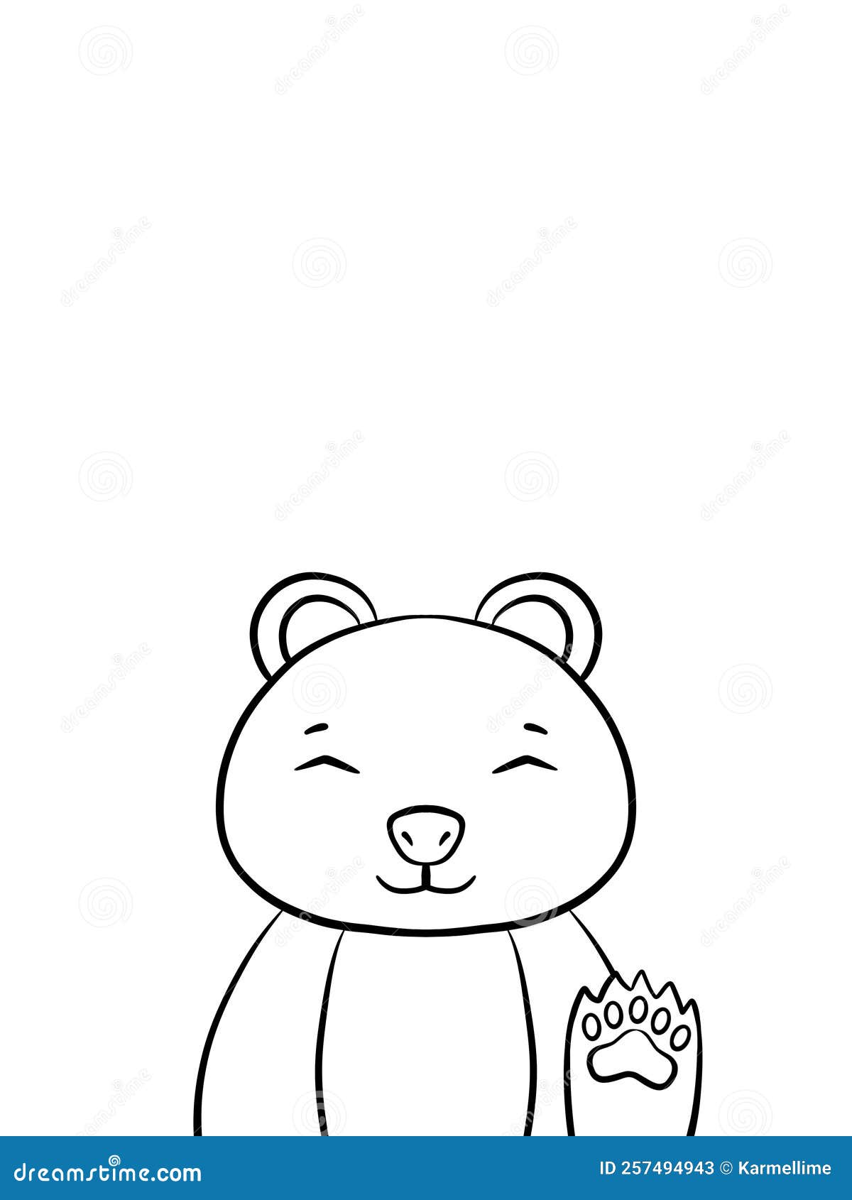 Bear for coloring book stock illustration. Illustration of adorable ...