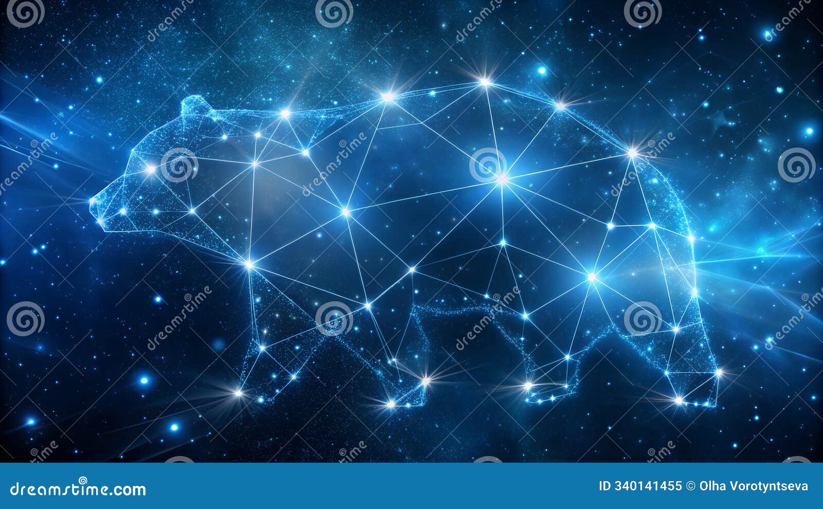 Bear Constellation Made of Glowing Stars in Night Sky Stock ...