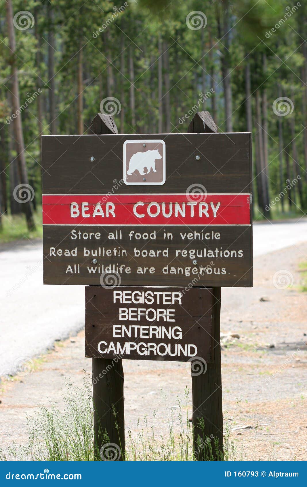 Bear country warning stock image. Image of camping, signage - 160793