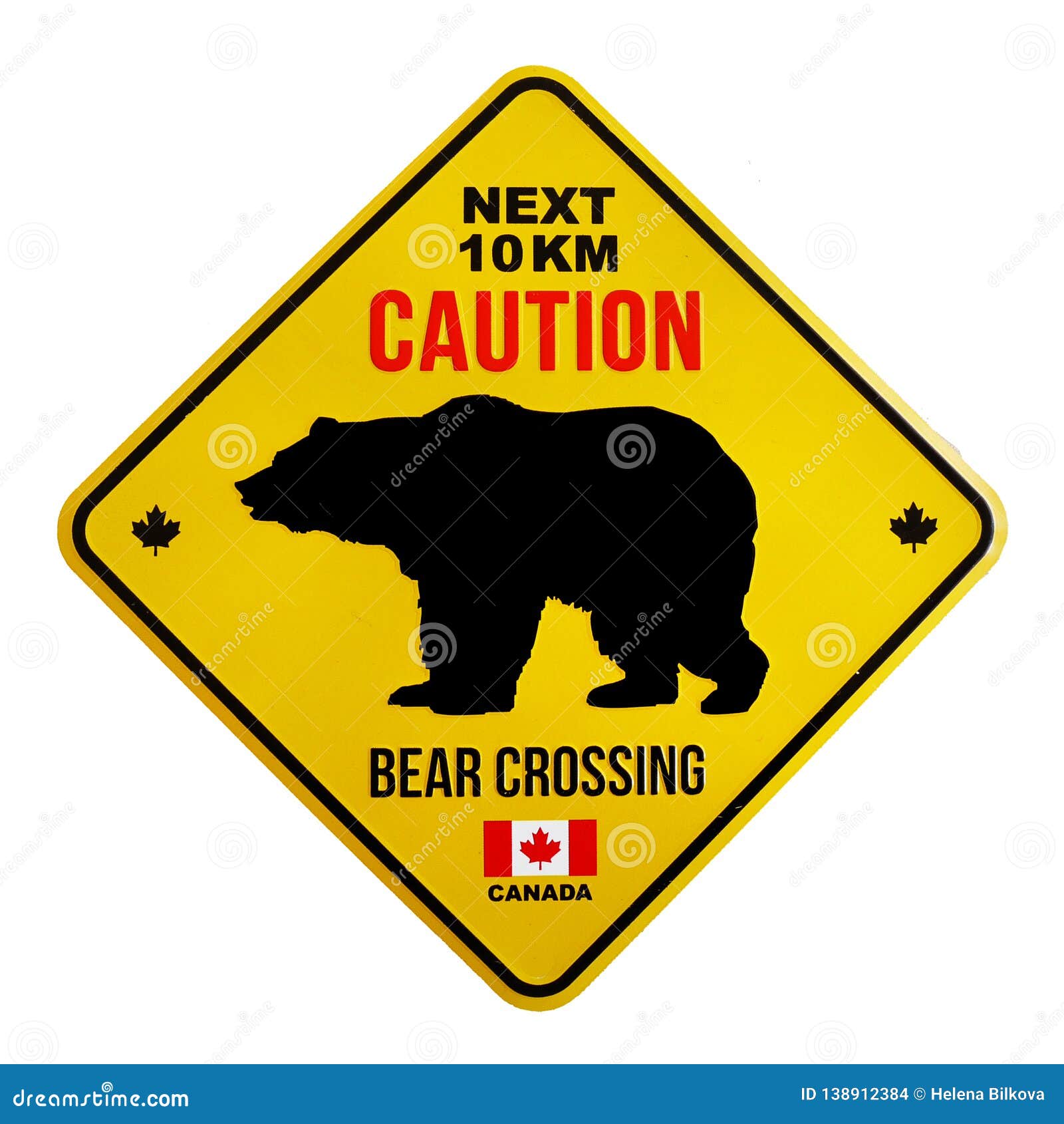 Bear Crossing Caution Metal Sign Editorial Stock Image - Image of ...