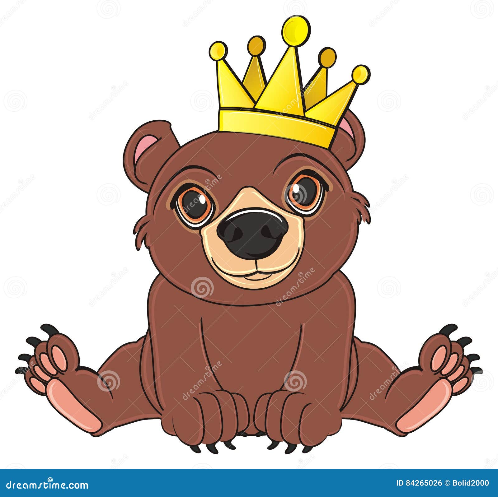 Bear in crown stock illustration. Illustration of bear - 84265026