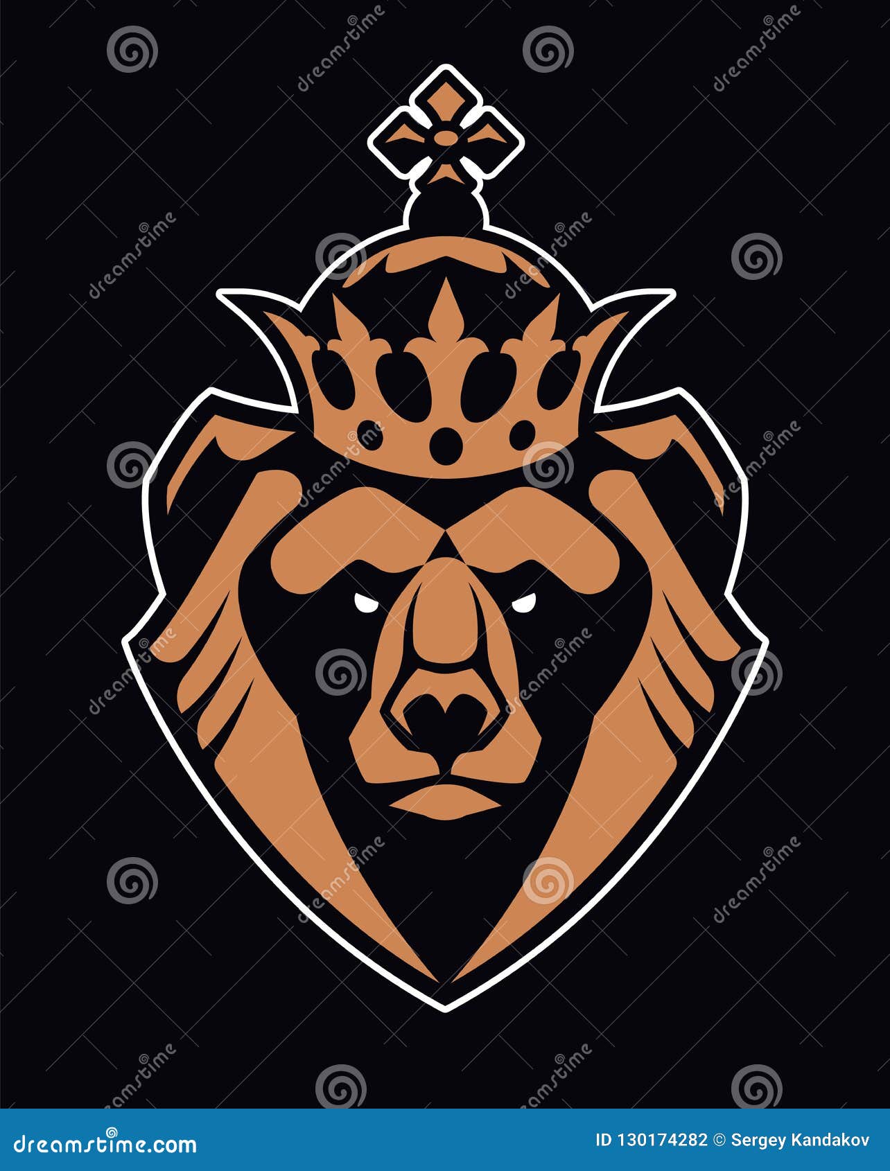Bear in Crown Mascot Vector Icon Stock Vector - Illustration of strong ...