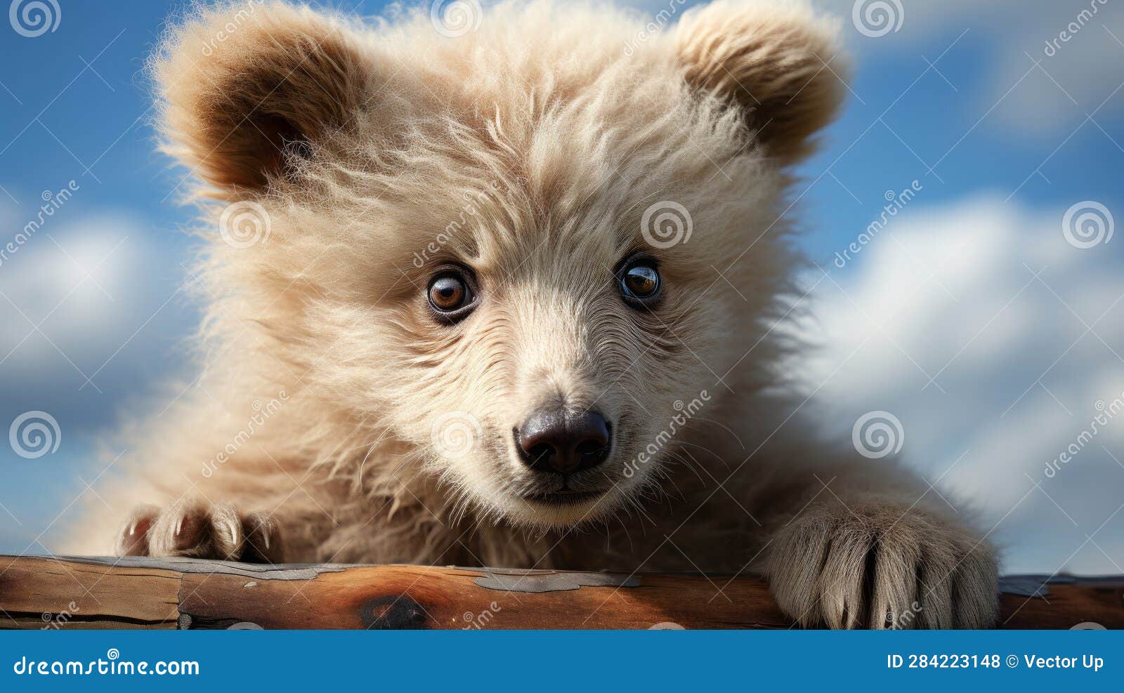 A Bear Cub Looking at the Camera. Generative AI. Stock Photo - Image of ...