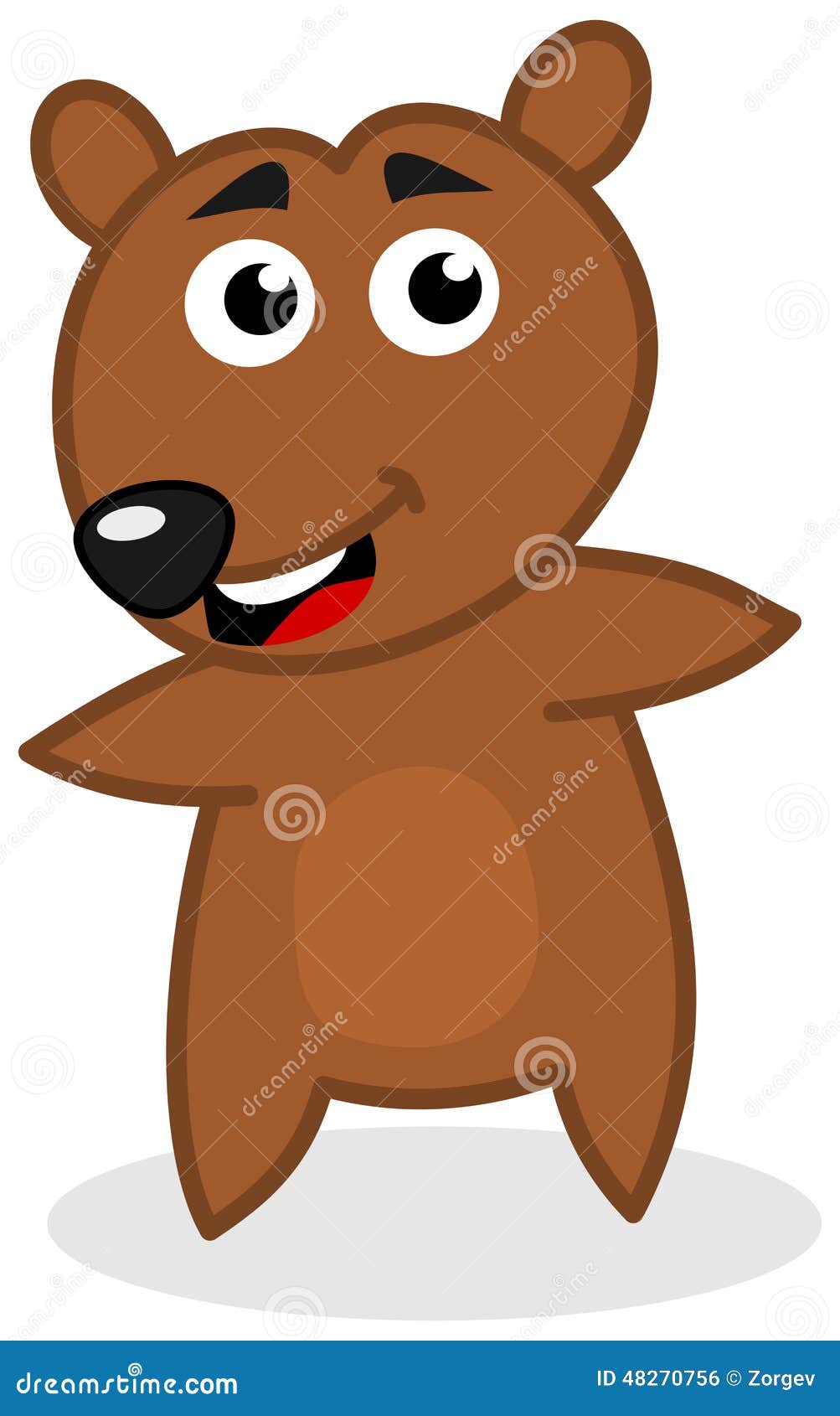 Bear cub smiling standing stock illustration. Illustration of happiness ...