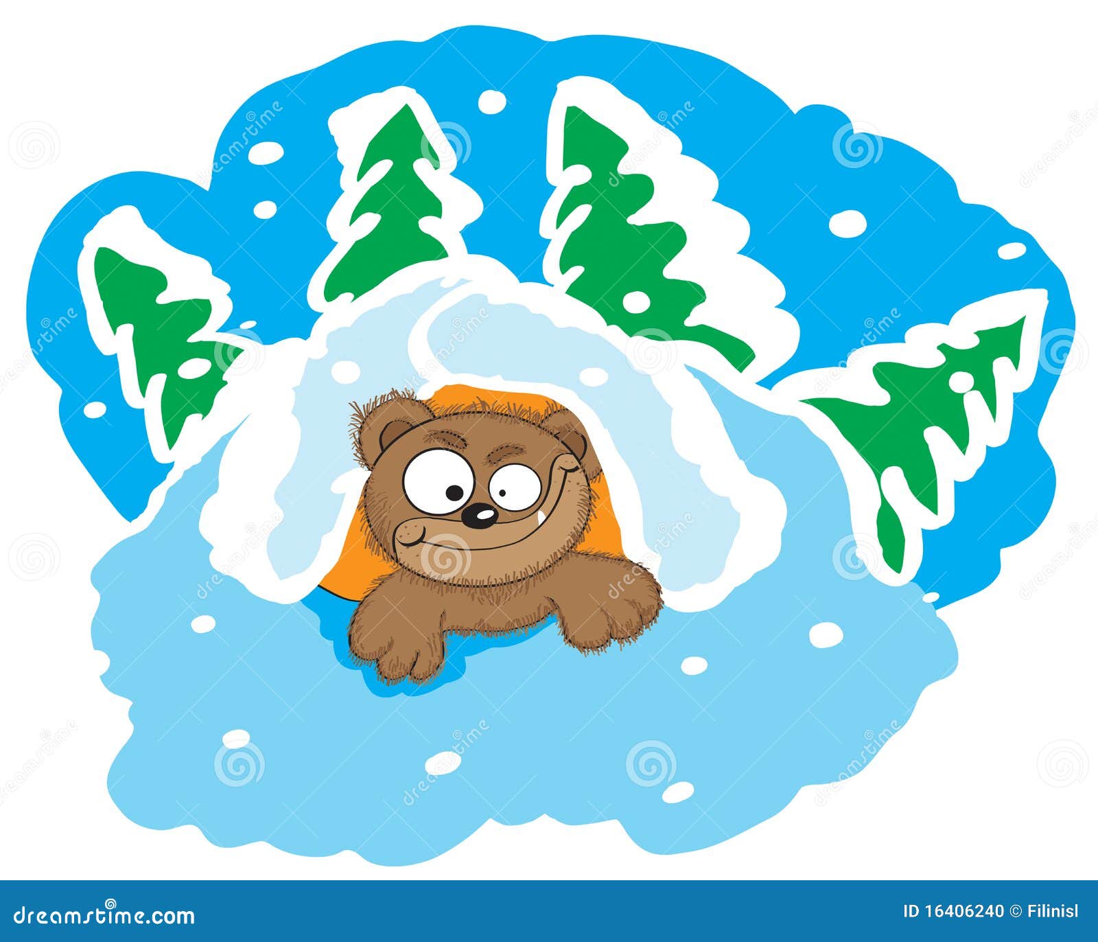 Bear in the den stock vector. Illustration of sleep, cold - 16406240