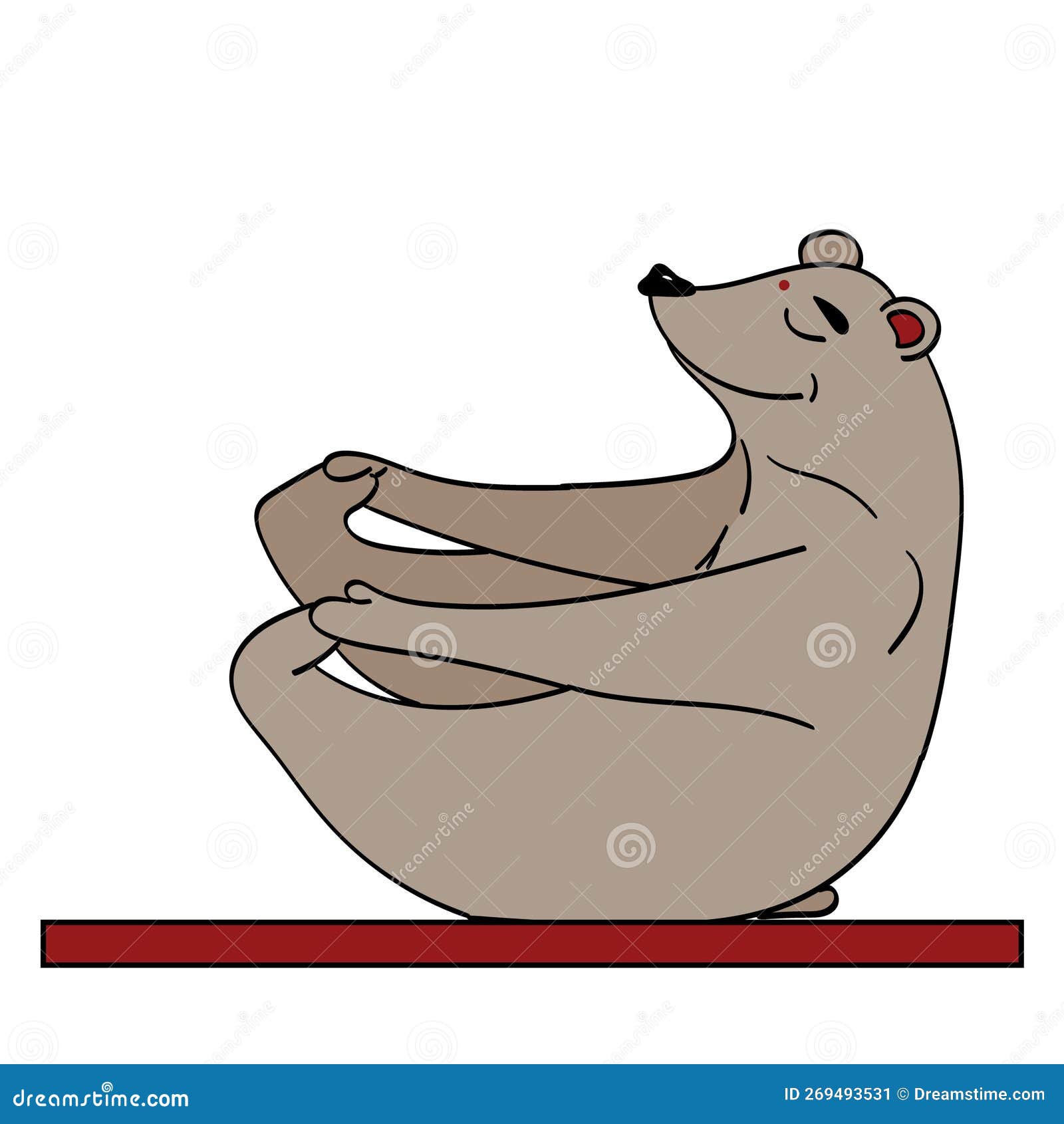 The bear is doing yoga. stock vector. Illustration of hatha - 269493531
