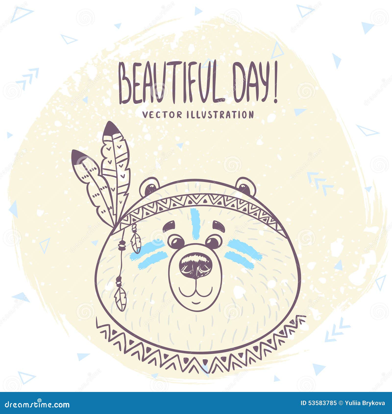 Bear doodle stock vector. Illustration of outline, aztec - 53583785