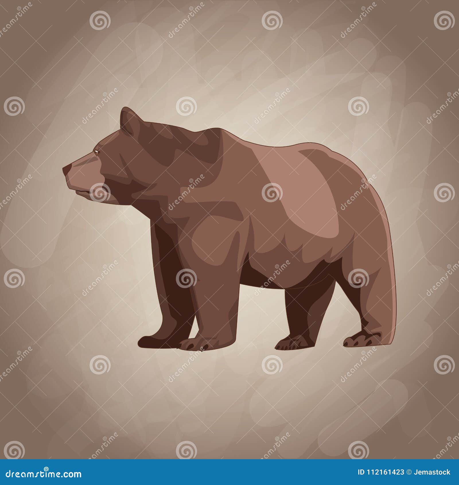 Bear Drawing Over Brown Background Stock Vector - Illustration of ...