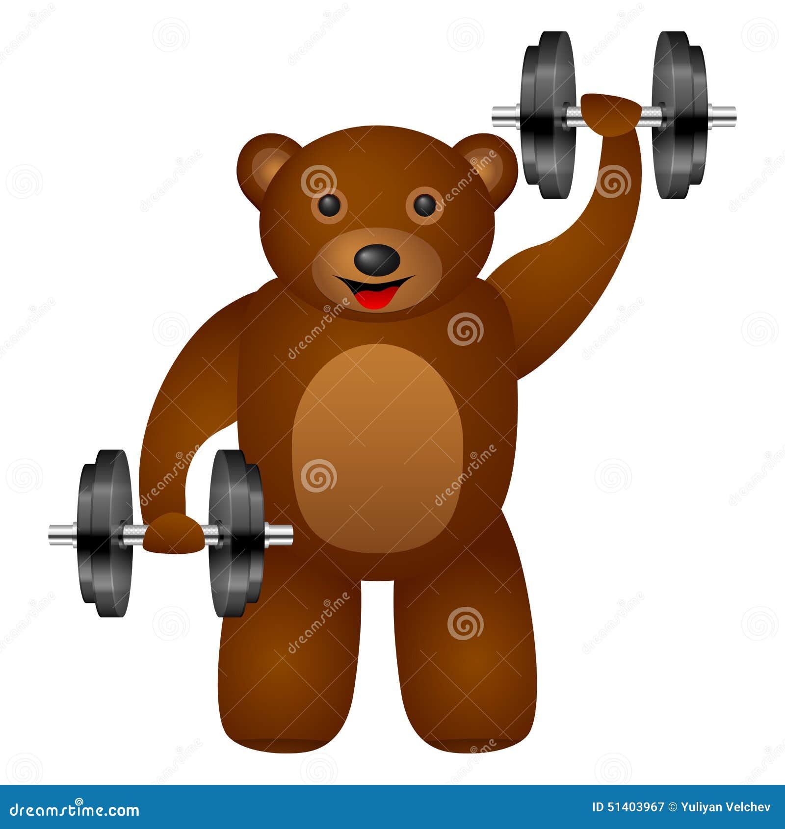 Teddy Bear Exercise Workout At The Gym Stock Image | CartoonDealer.com ...