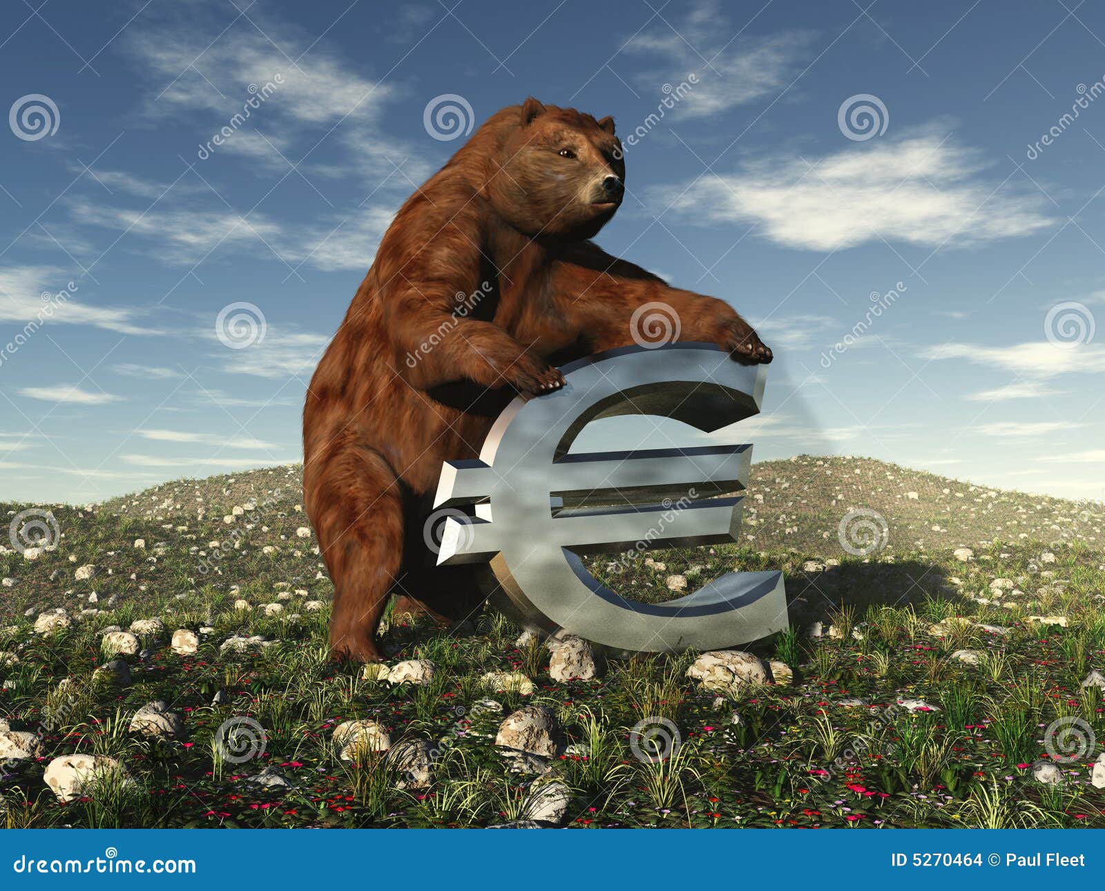 Bear Euro stock illustration. Illustration of finance - 5270464