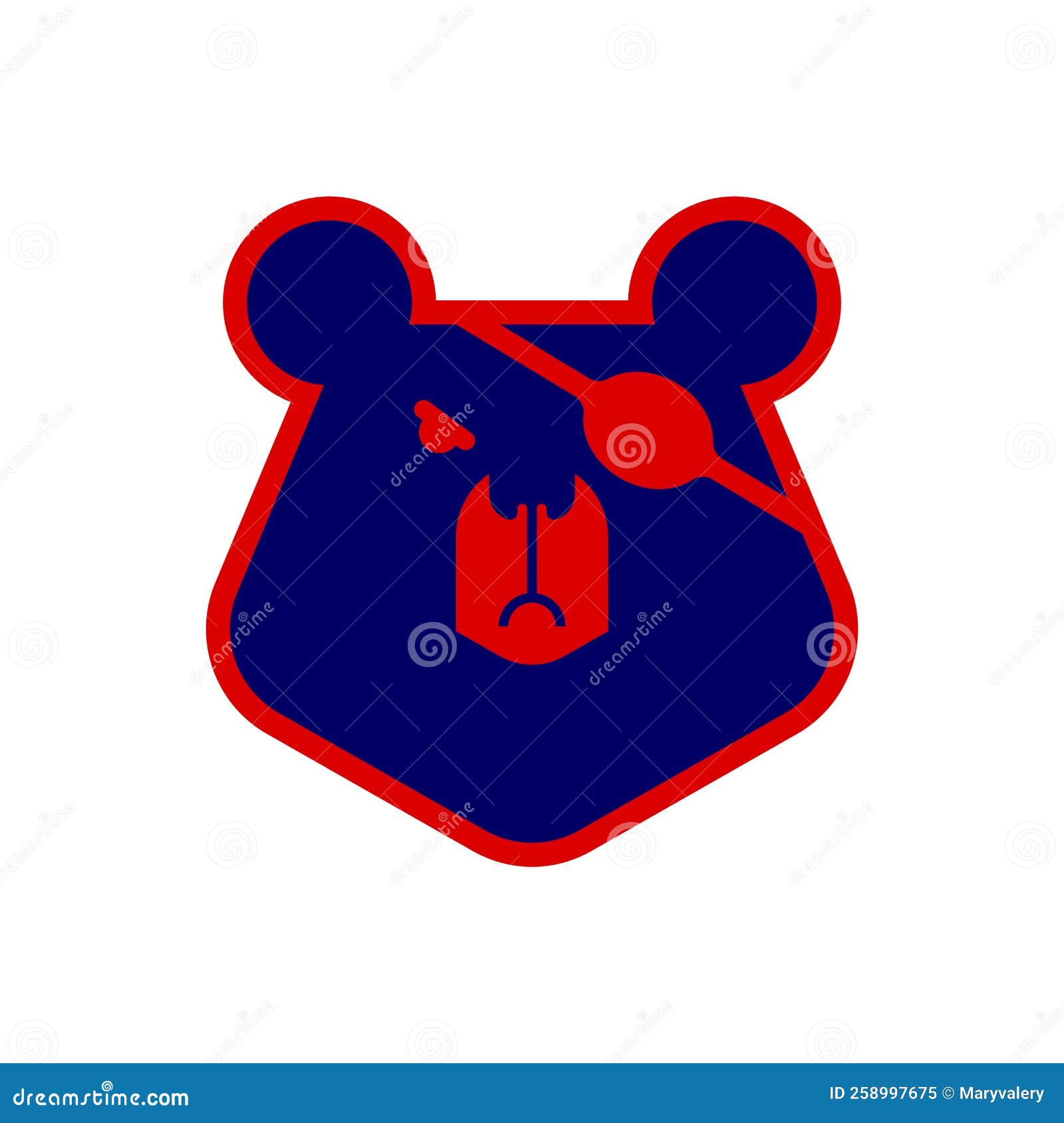 Bear with an Eye Patch. One-eyed Predator Stock Vector - Illustration ...