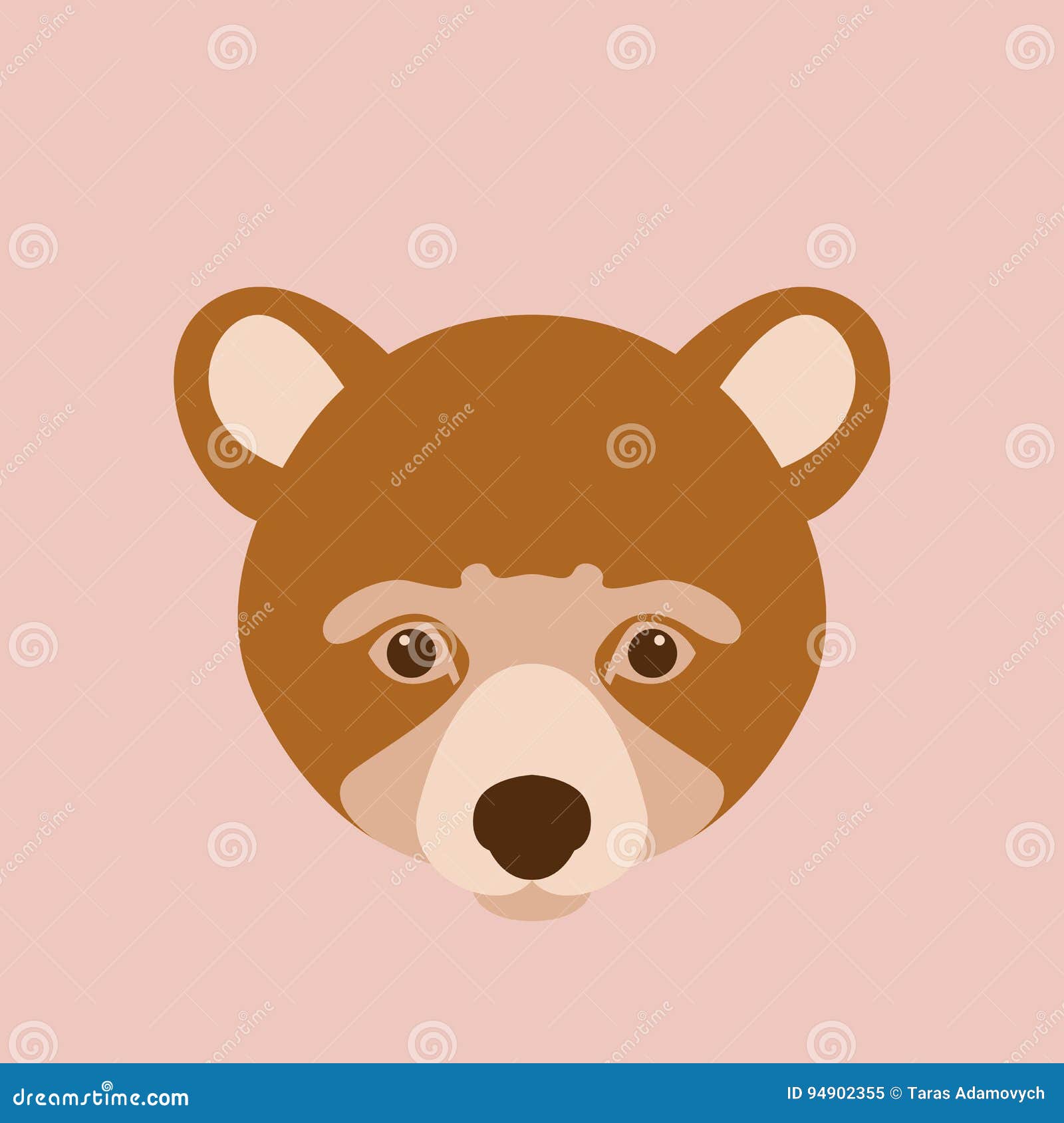 Bear Face Cartoon Vector Illustration Style Stock Vector - Illustration ...