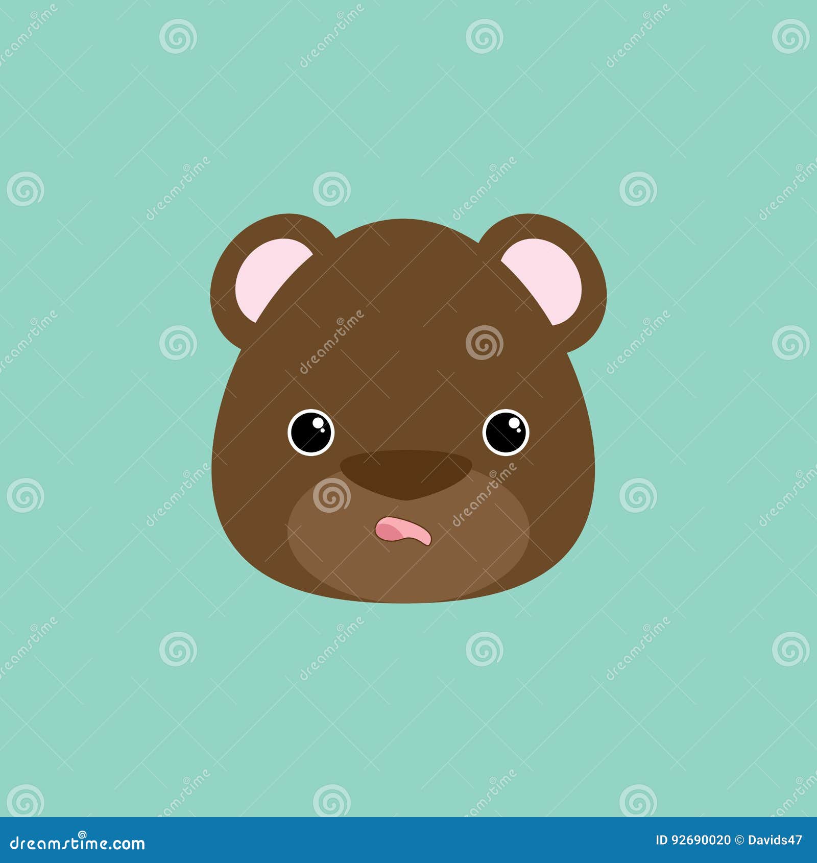 Bear face expression stock vector. Illustration of small - 92690020