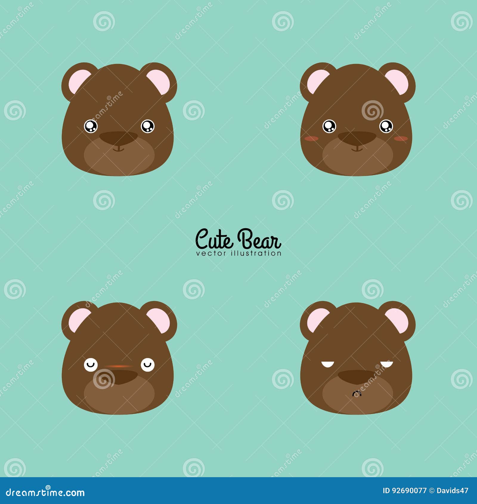 Bear face expression stock vector. Illustration of bear - 92690077