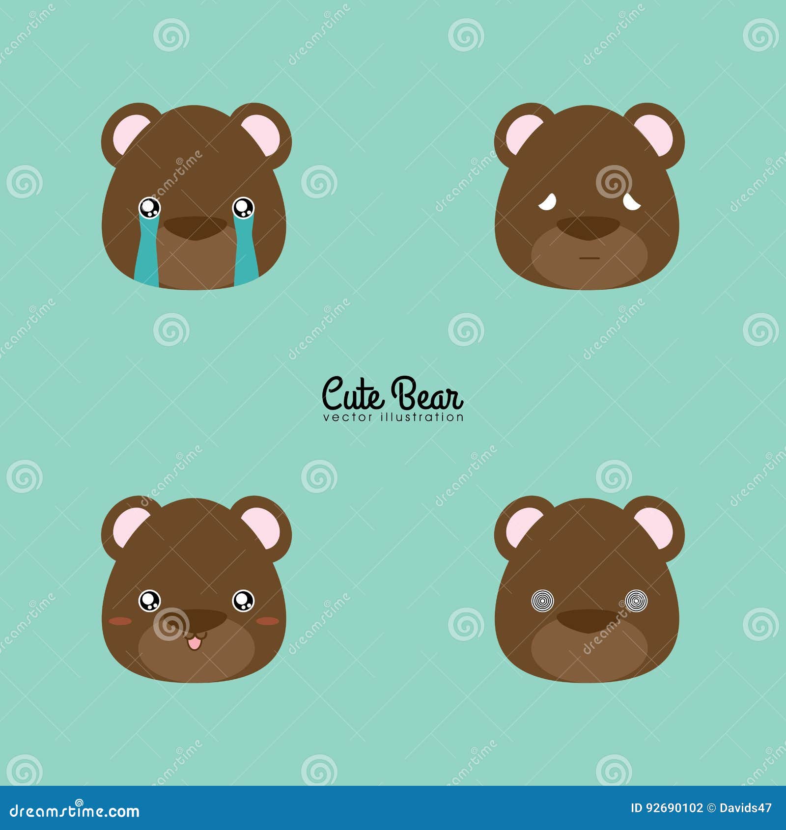 Bear face expression stock vector. Illustration of isolated - 92690102