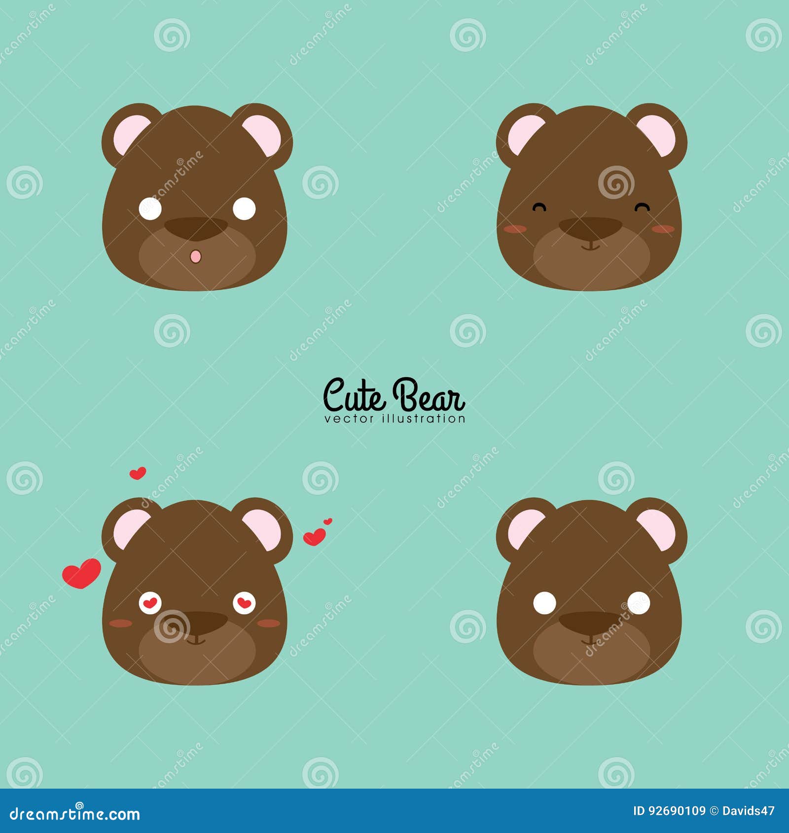 Bear face expression stock vector. Illustration of nature - 92690109
