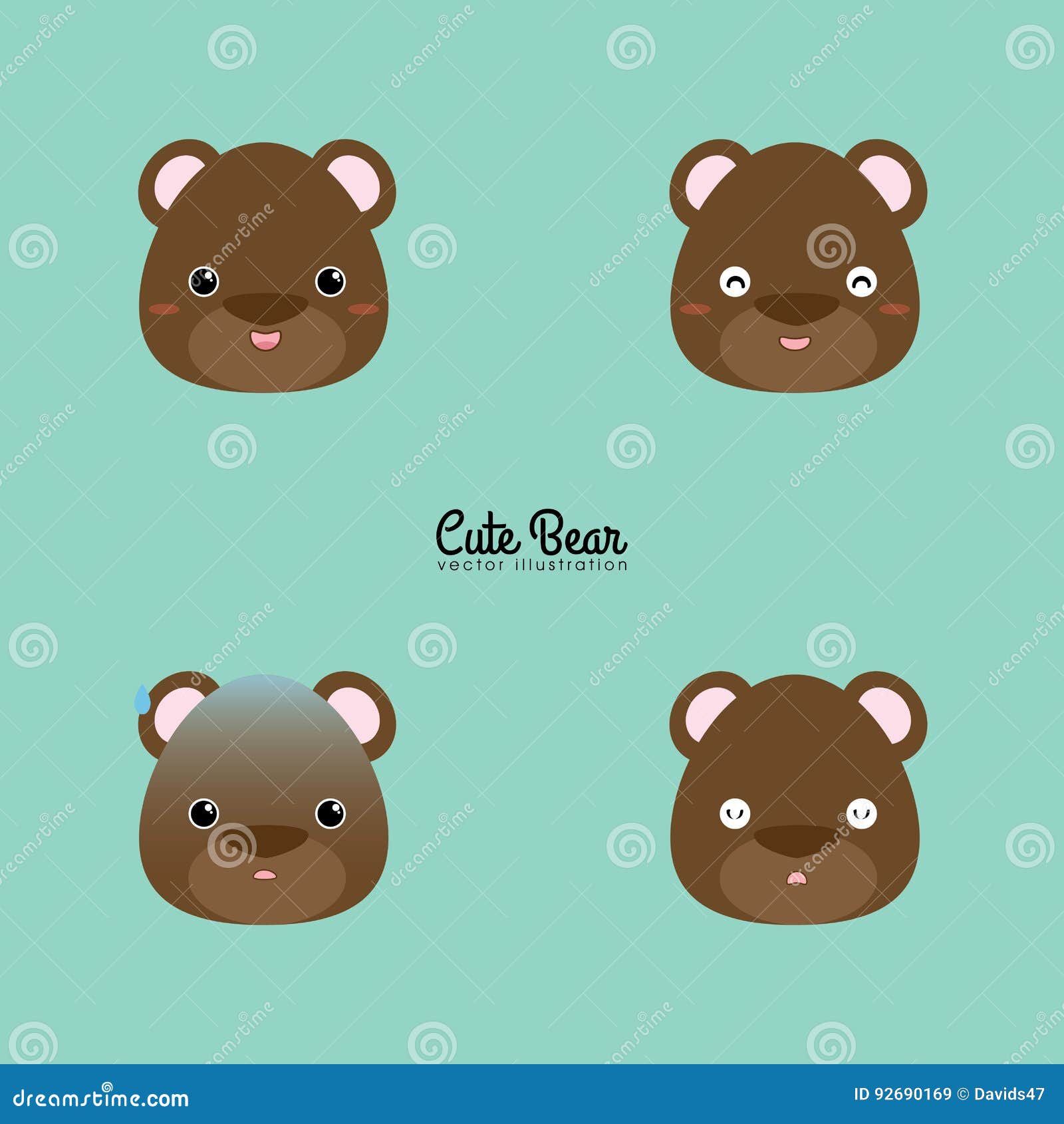 Bear face expression stock vector. Illustration of brown - 92690169