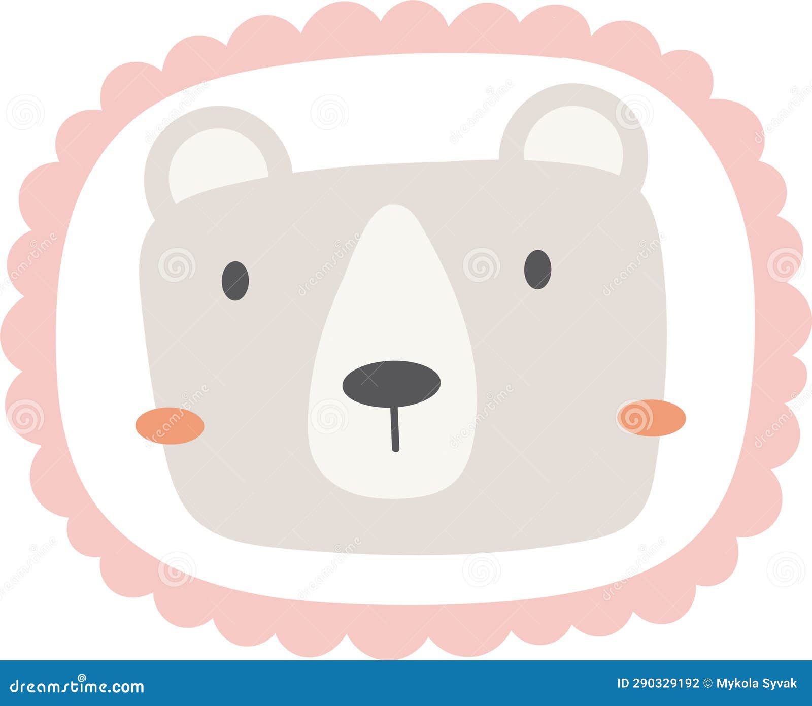 Bear Face Portrait stock illustration. Illustration of animal - 290329192