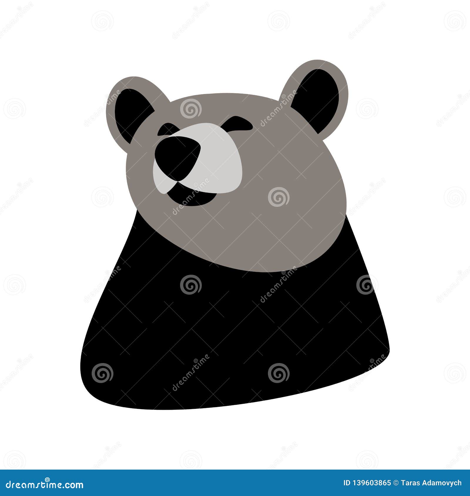 Bear Face, Vector Illustration , Front View, Stock Vector ...