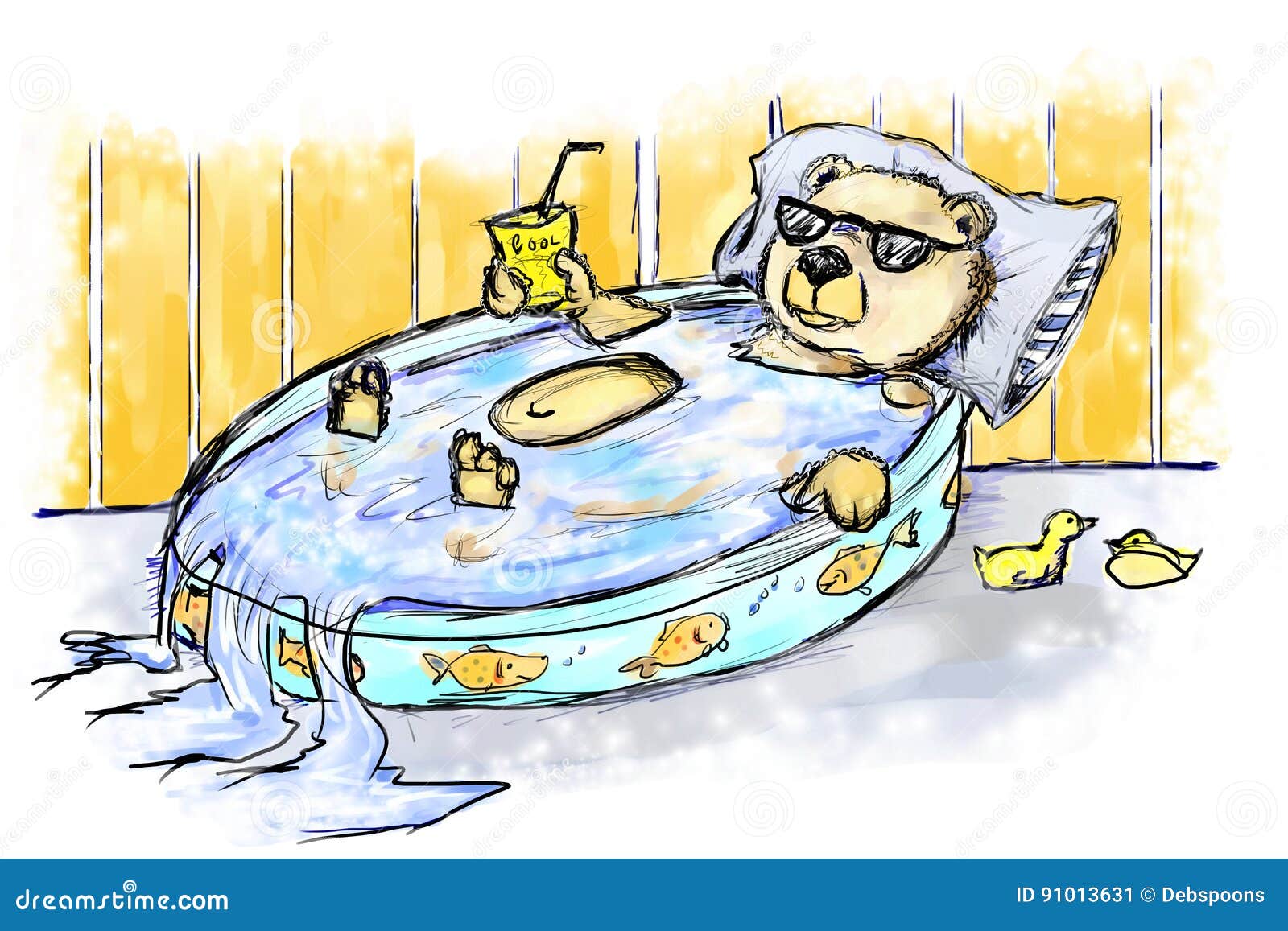 Bear float stock illustration. Illustration of pool, floating - 91013631