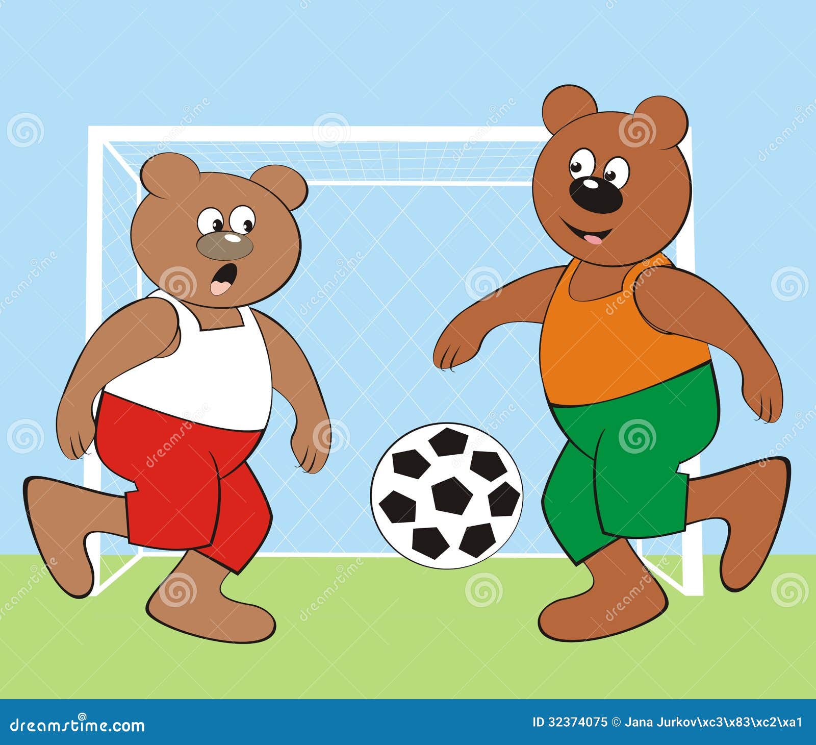 Bear-football stock vector. Illustration of child, vector - 32374075