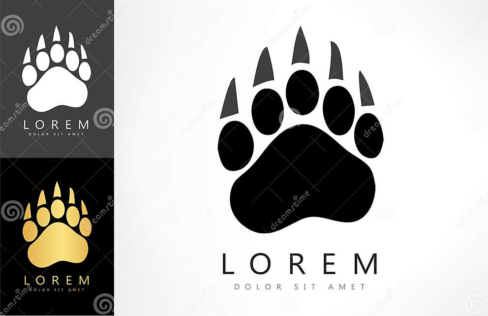 Bear footprint logo stock vector. Illustration of animal - 110439193
