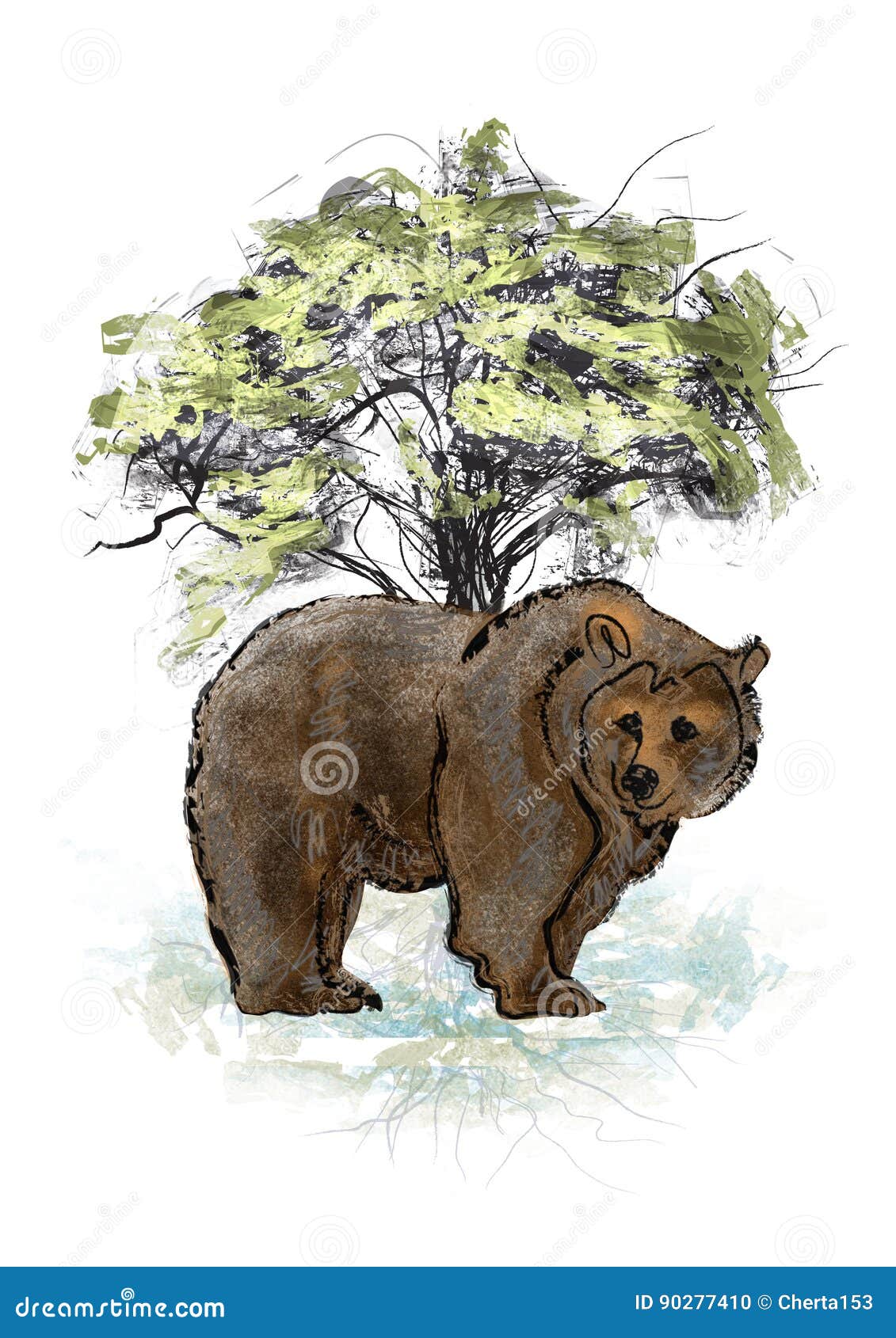 Bear stock illustration. Illustration of bear, forest - 90277410